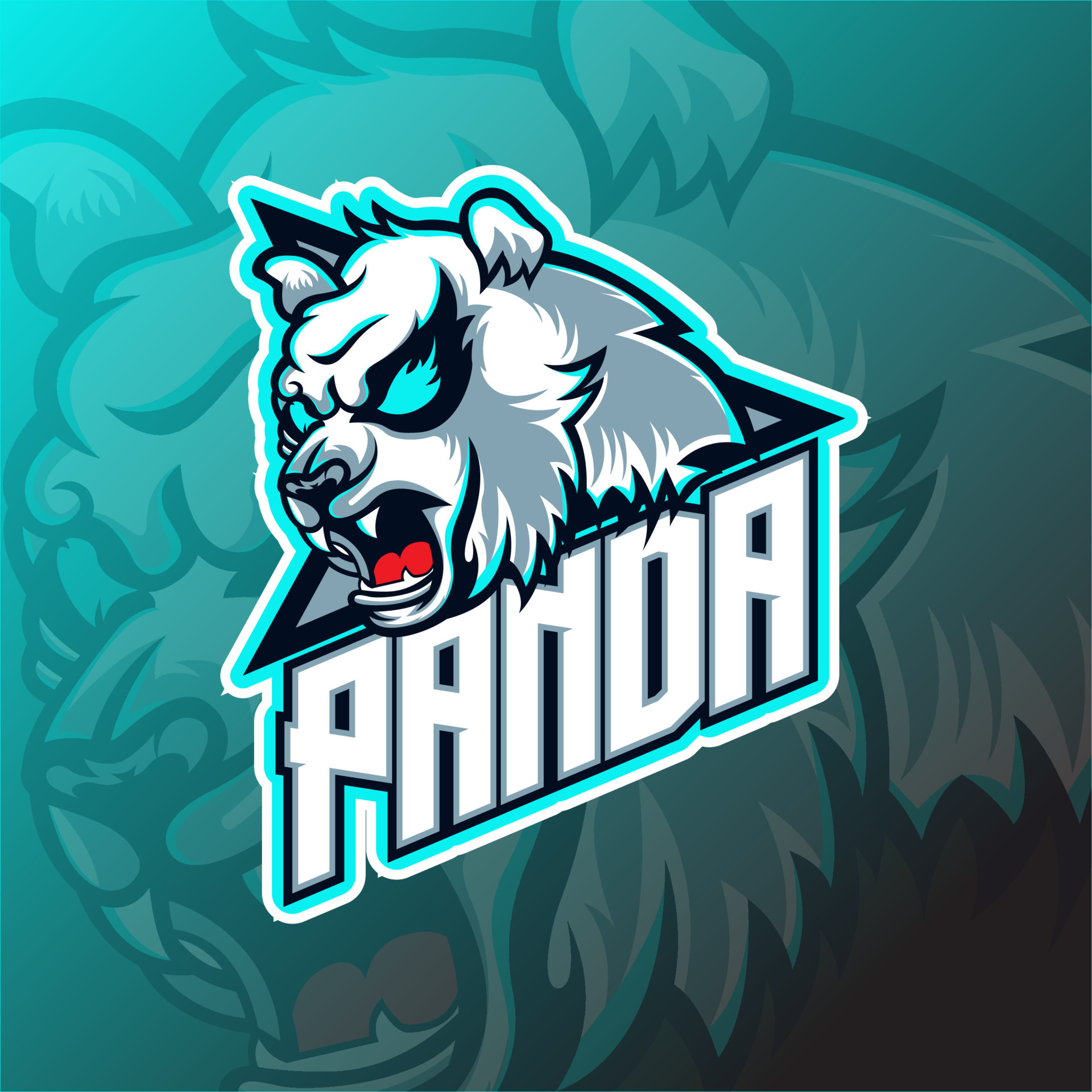 Illustration of a panda roaring. Panda logo. Panda designs for t-shirts ...