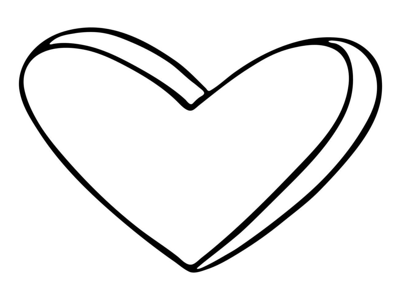 Simple hand drawn heart illustration. Cute valentine's day heart doodle ...