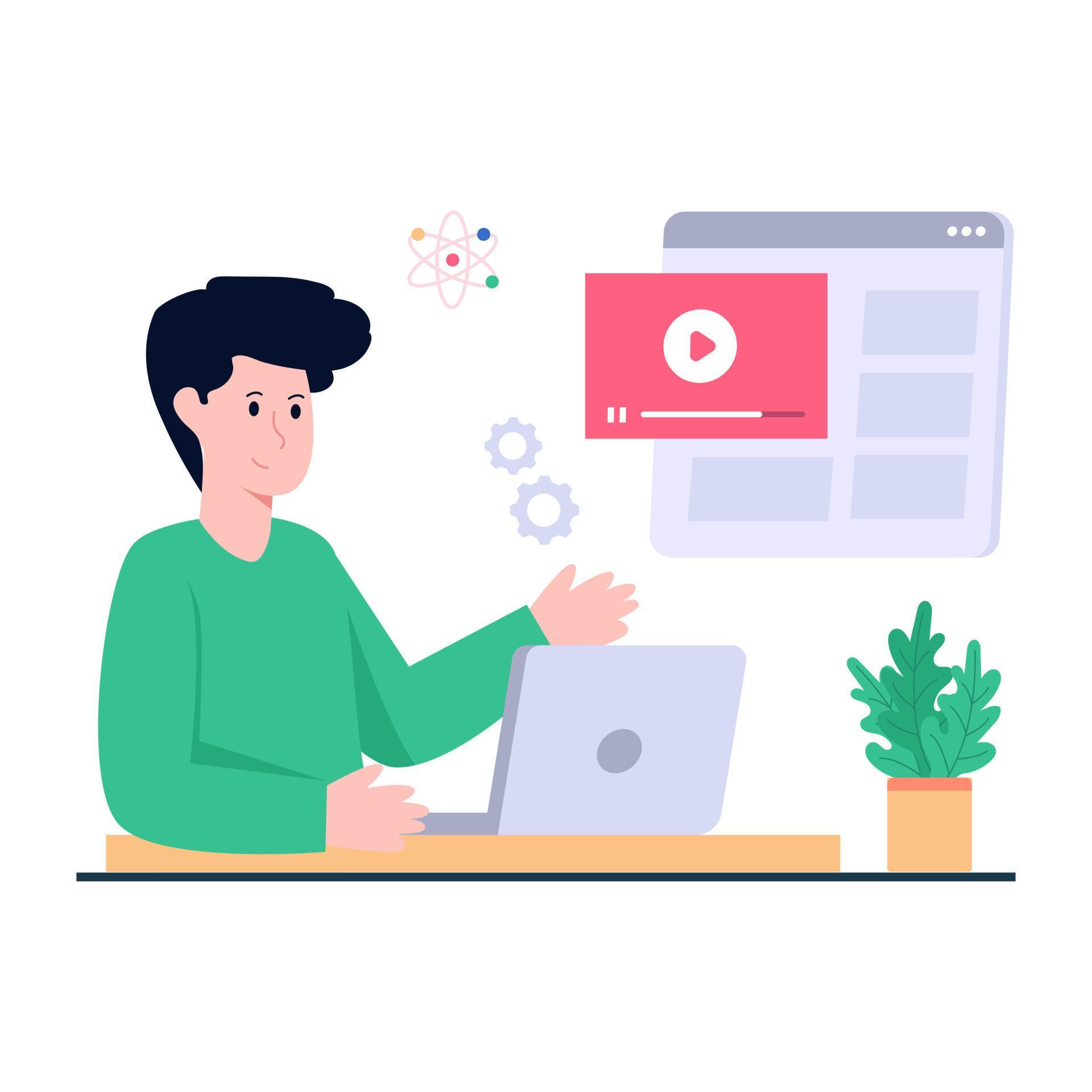 An illustration design of video tutorial 8158579 Vector Art at Vecteezy