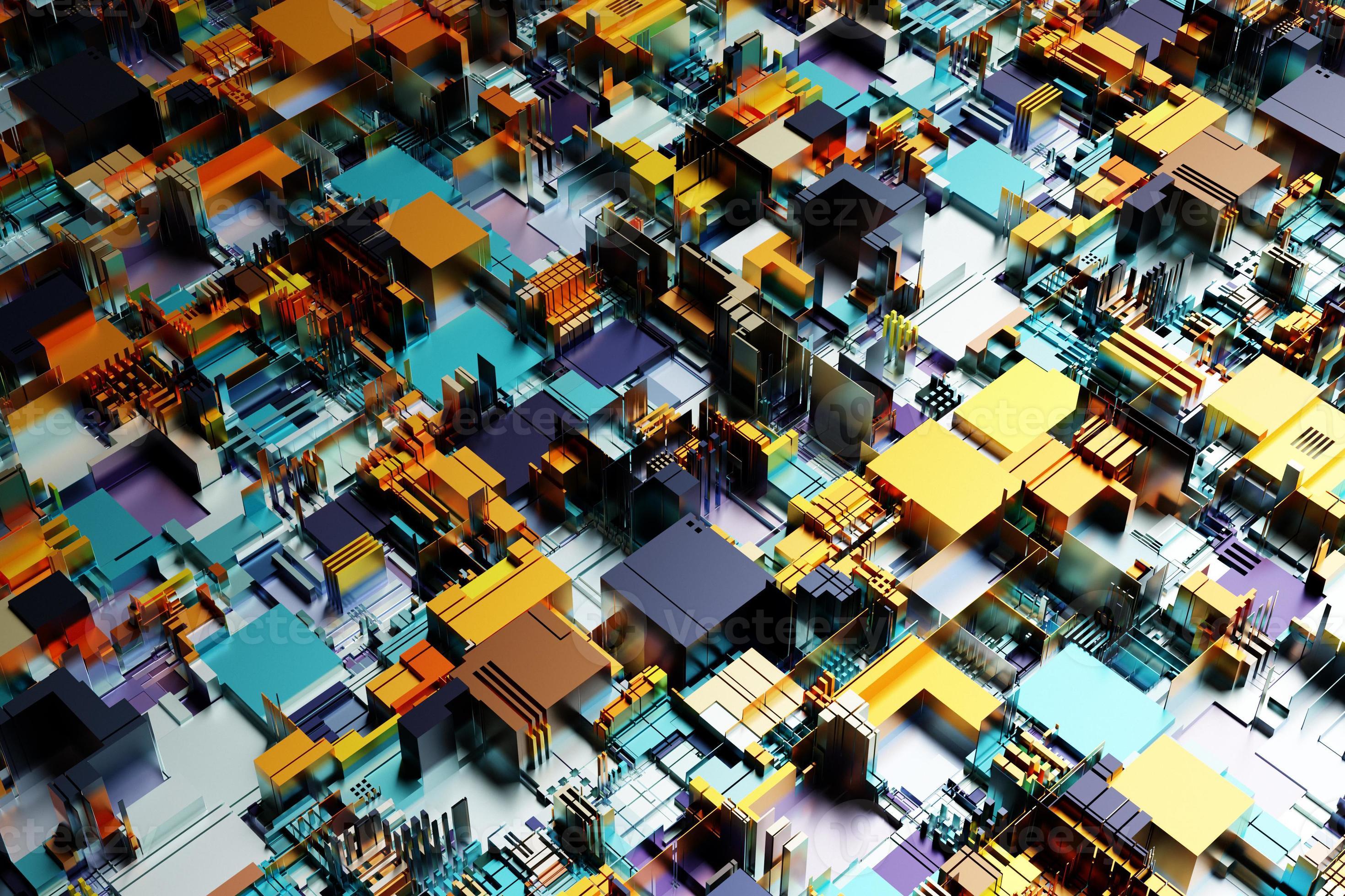 3d Illustration Abstract Geometric Tech Pattern Grunge Textured Wallpaper Geometric Repeating