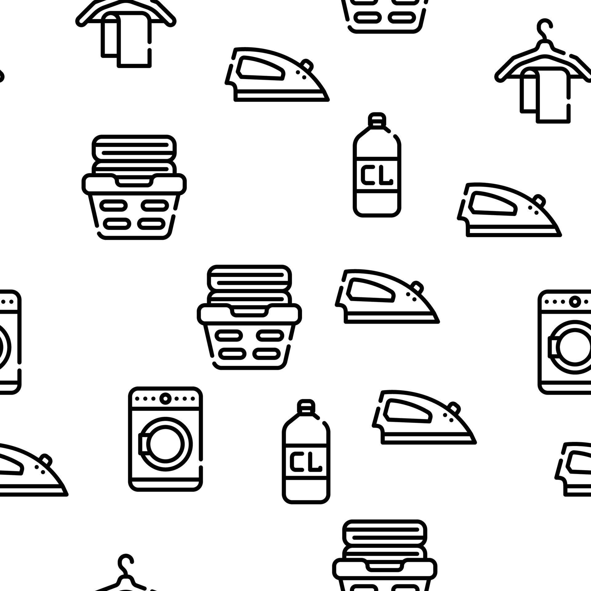 Laundry Service Tool Vector Seamless Pattern 8159939 Vector Art at Vecteezy