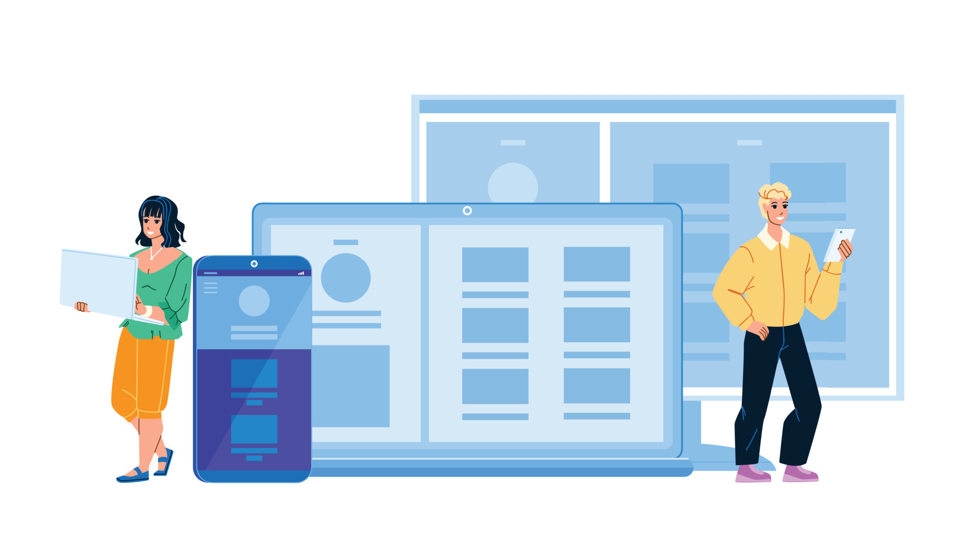 Adaptive Interface Developing Programmers Vector 8162000 Vector Art at ...