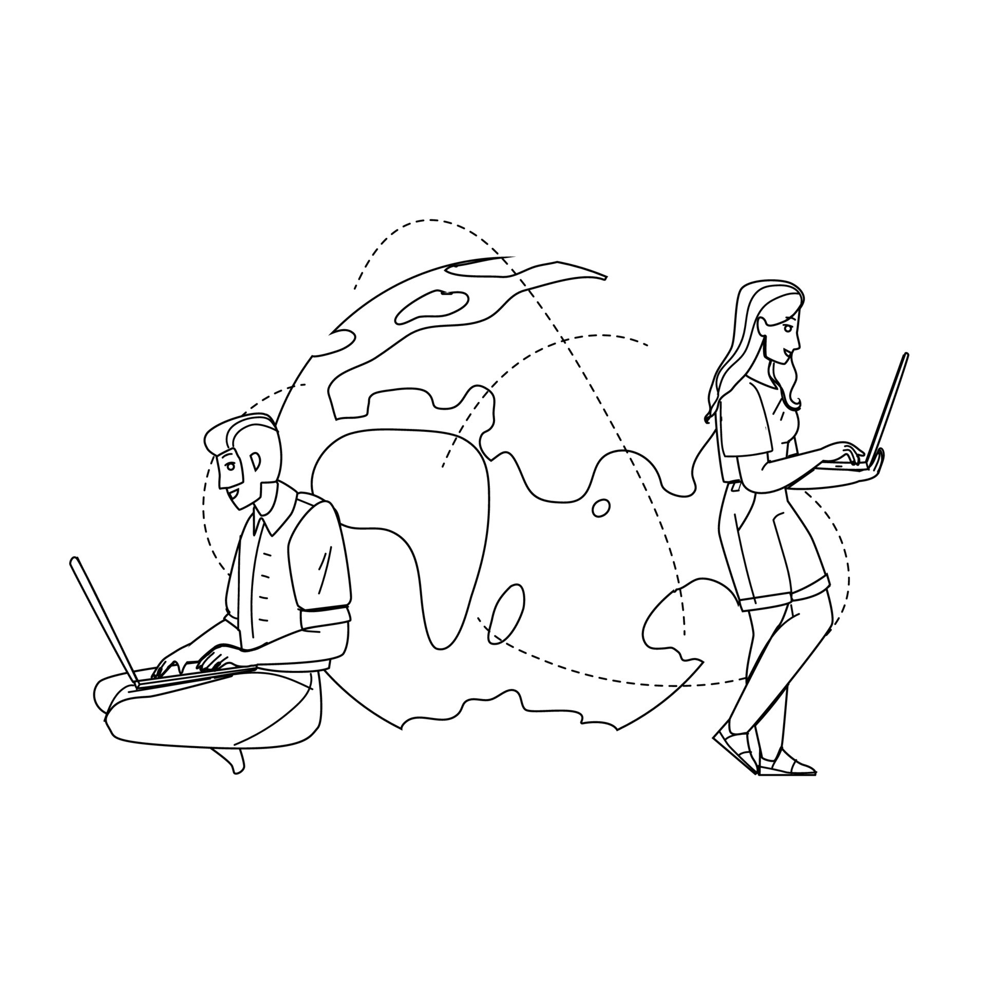 Global Network Connection Technology Users Vector 8162168 Vector Art At