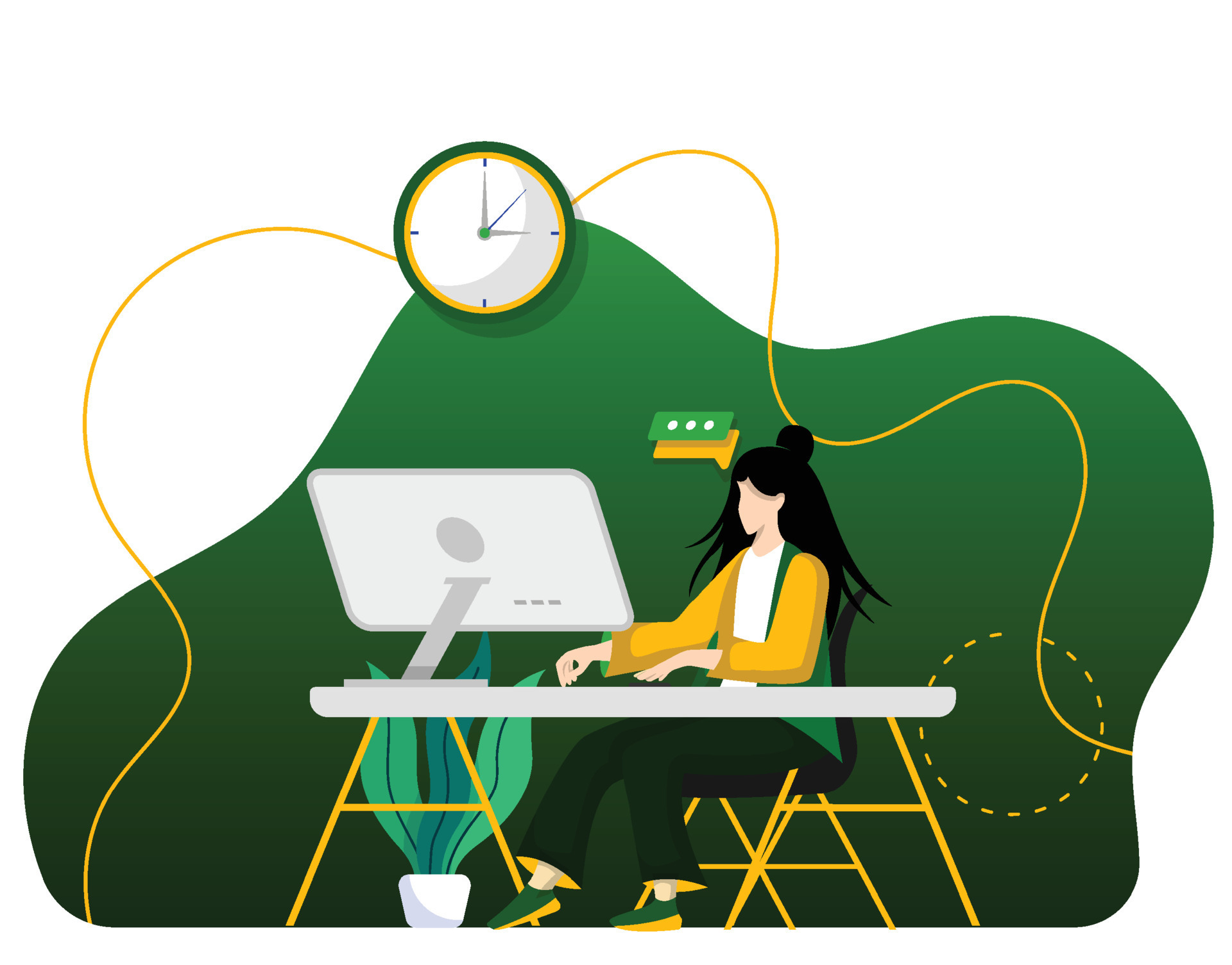 girl working with computer icons 8166680 Vector Art at Vecteezy