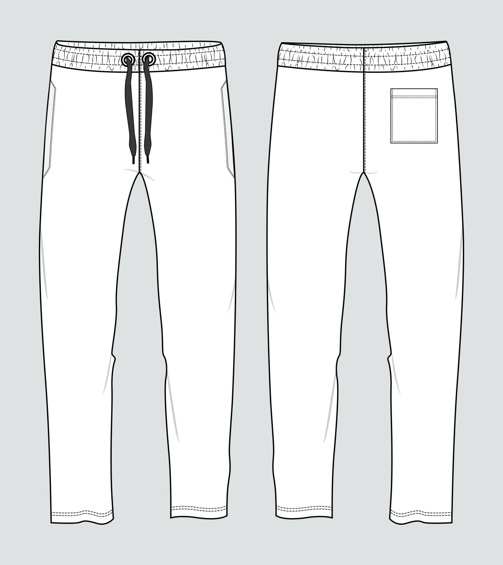 Sweatpants technical fashion flat sketch vector illustration template ... Sweatpants technical fashion flat sketch vector illustration template ...