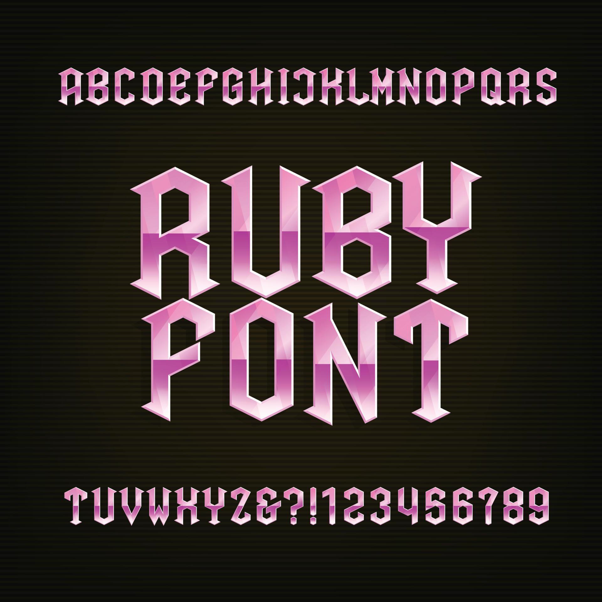 Ruby font alphabets vector 8167867 Vector Art at Vecteezy