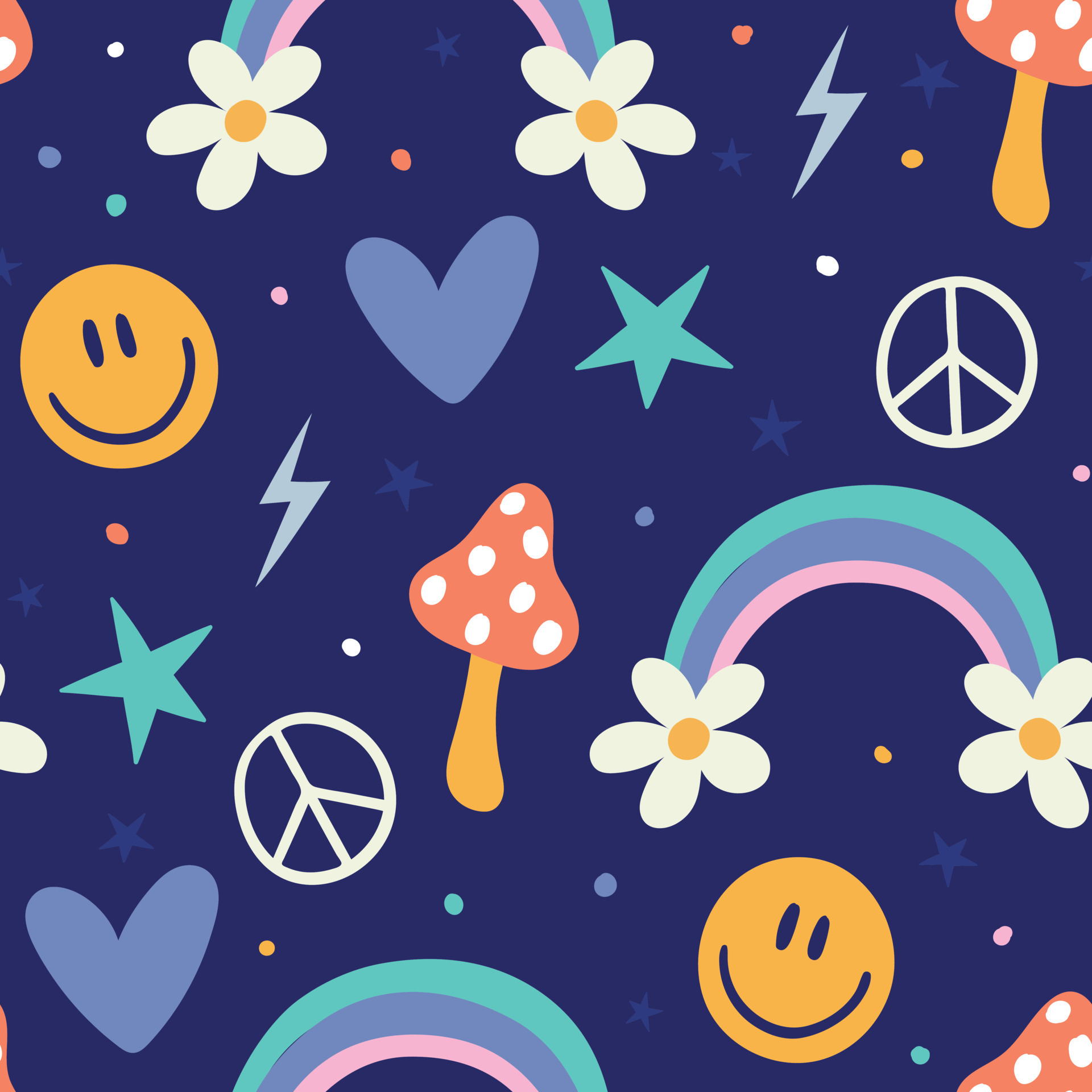 Groovy seamless pattern. Groovy pattern. Retro pattern 8171098 Vector ...