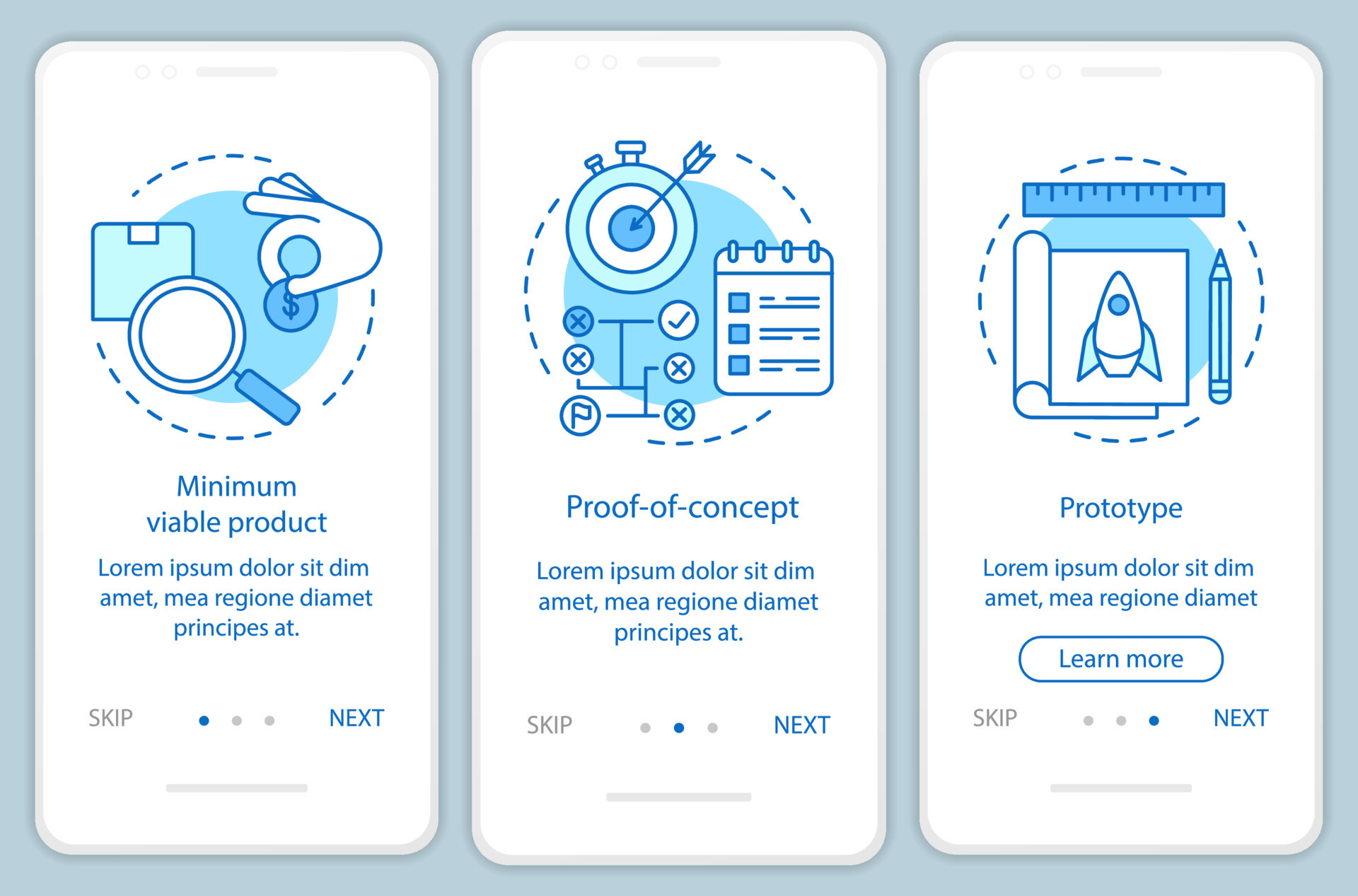 Startup Testing Onboarding Mobile App Page Screen With Linear Concepts
