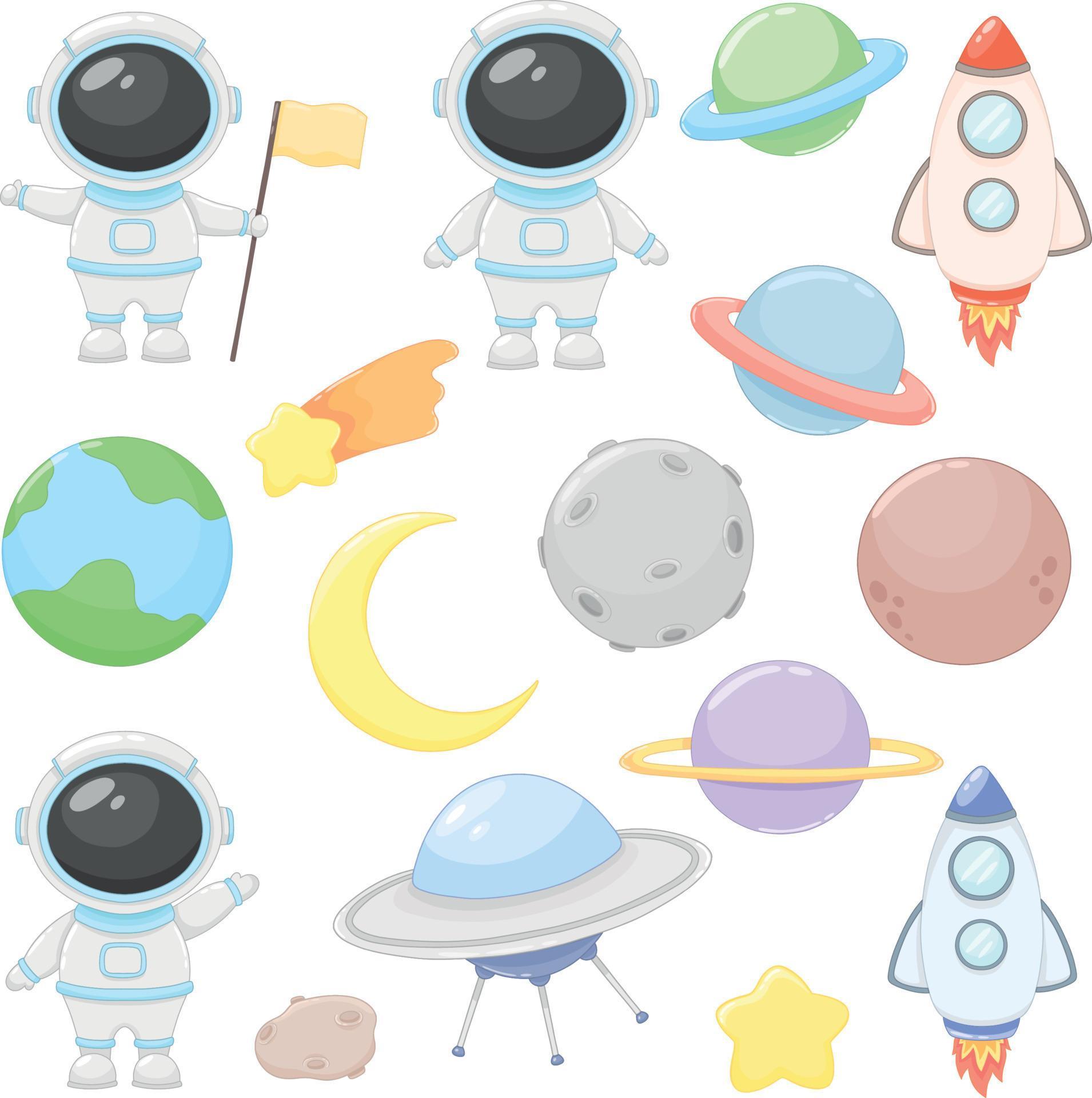 Cute watercolor space clip art 8173930 Vector Art at Vecteezy