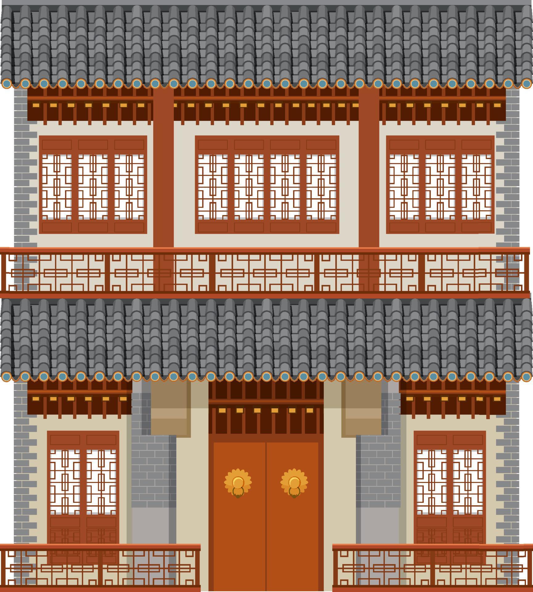 Chinese traditional building on white background 8191650 Vector Art at ...