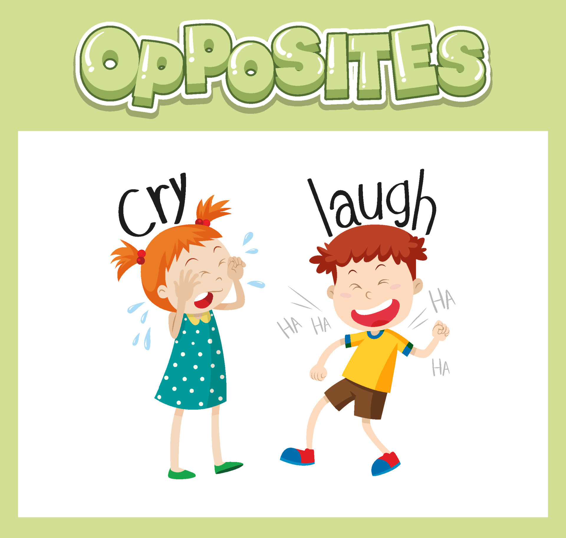 Opposite English words for kids 8191770 Vector Art at Vecteezy