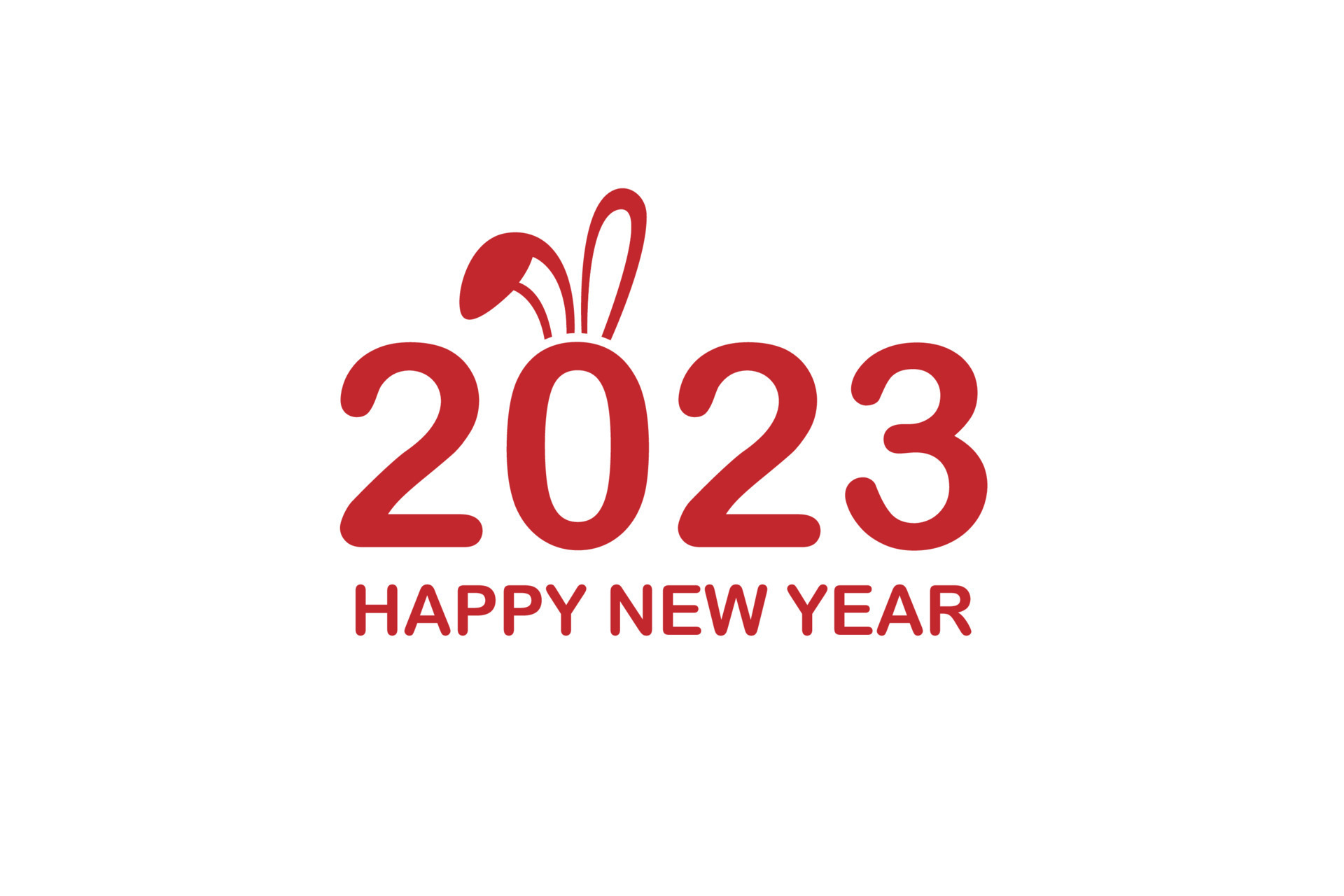 Happy New Year 2023 Logo Abstract Hare Vector Illustration 8195240
