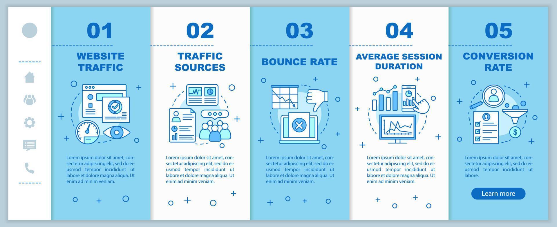 Website Traffic Onboarding Mobile Web Pages Vector Template Sales