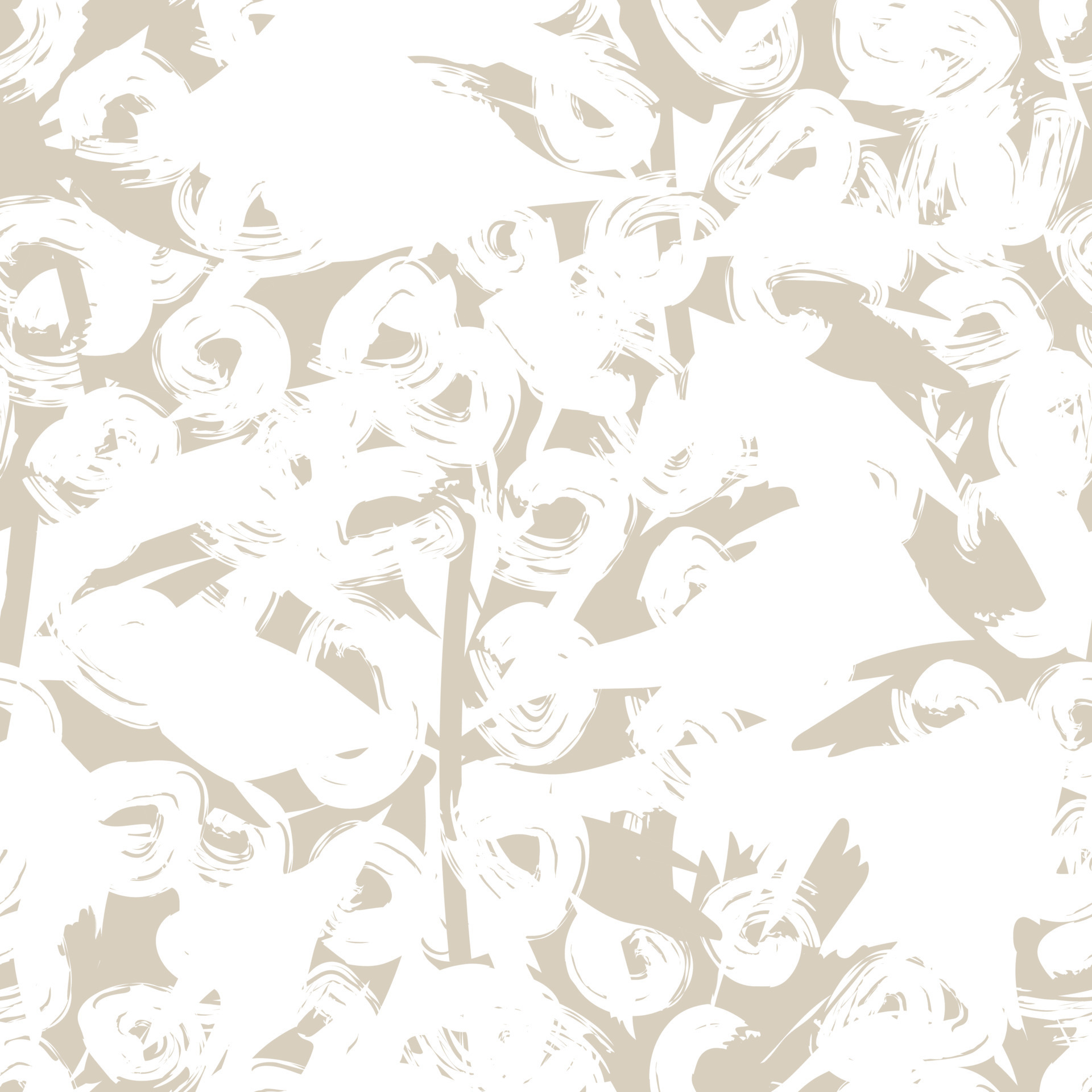 Cream Floral Brush strokes Seamless Pattern Design 8197512 Vector Art ...
