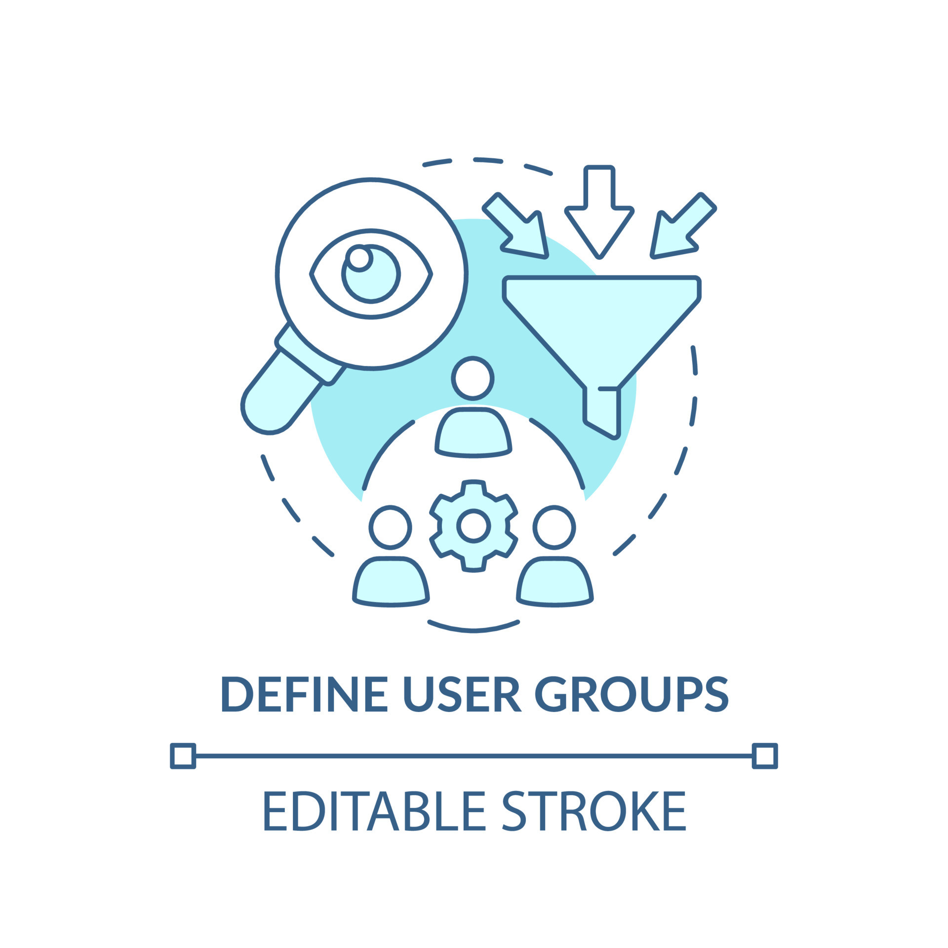 Define User Groups Turquoise Concept Icon Maas Introduction Component
