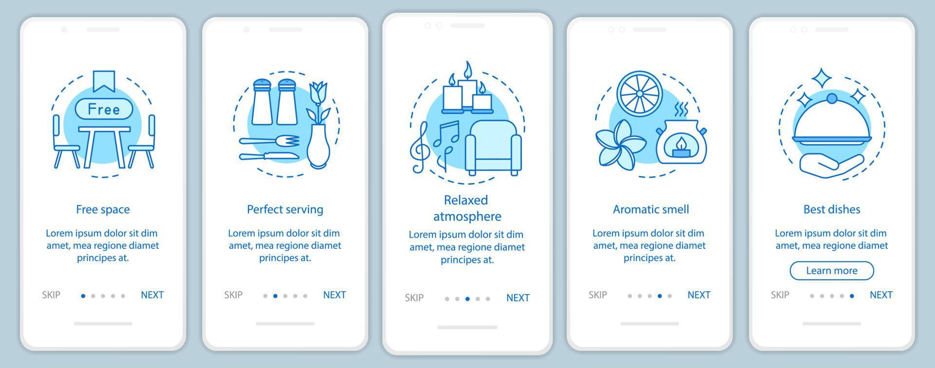 Food Service Onboarding Mobile App Page Screen Vector Template