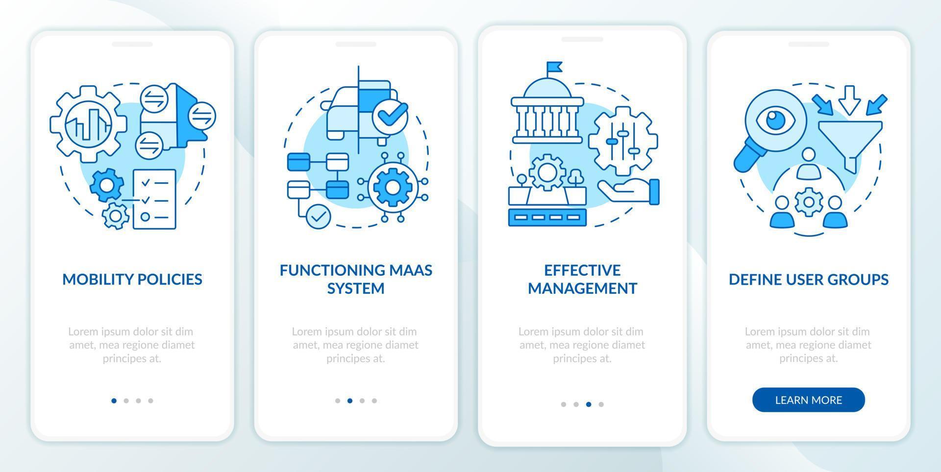 Maas Introduction Components Blue Onboarding Mobile App Screen Data