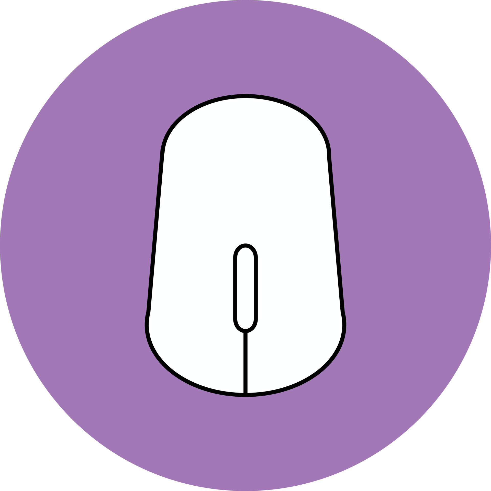 Mouse Icon Outline Flat Vector With Round Background 8204388 Vector Art