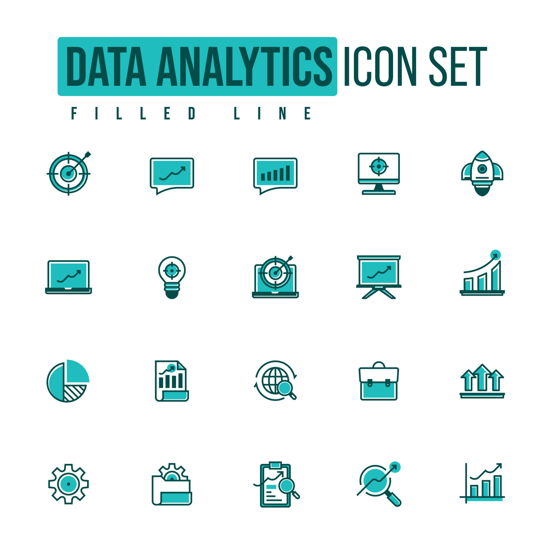 Simple Set of Data Analysis Related Vector Line Icons. linear style ...