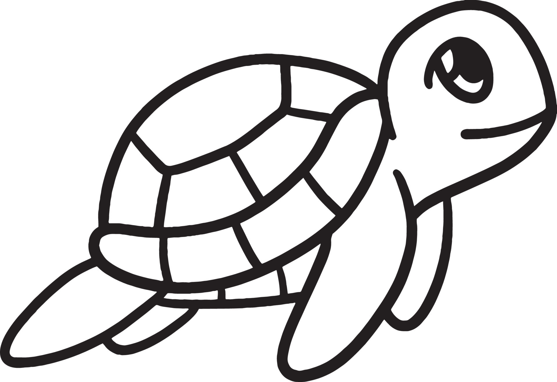 Página Para Colorear Aislada De Tortugas Marinas Para Niños 8208607