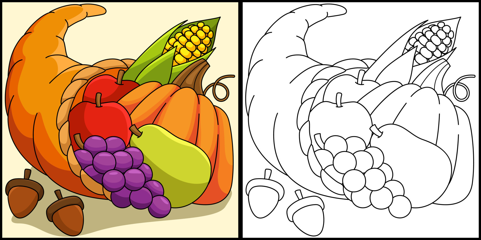 Thanksgiving Coloring Pages Cornucopia
