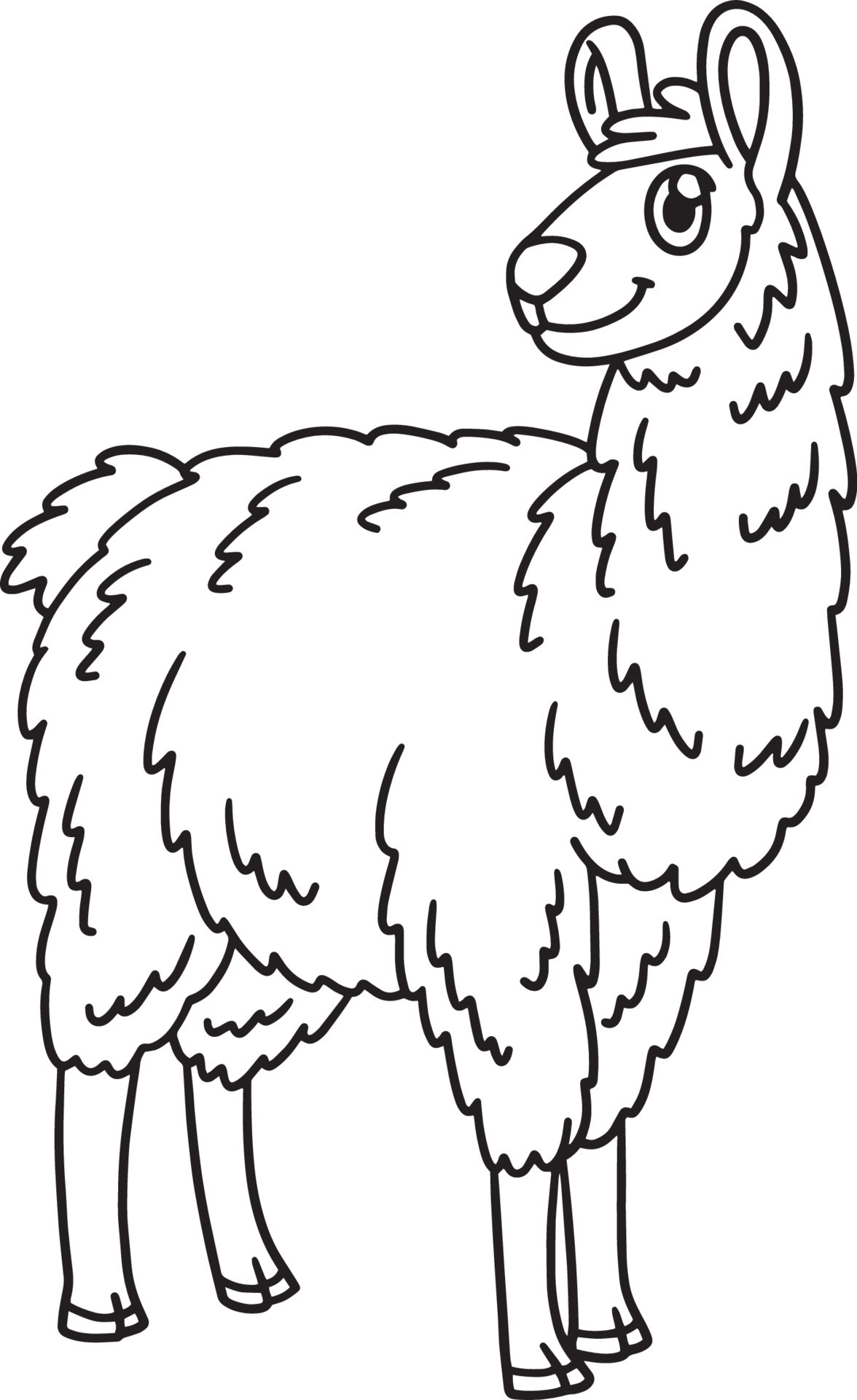 Llama Coloring Page Isolated for Kids 8209125 Vector Art at Vecteezy