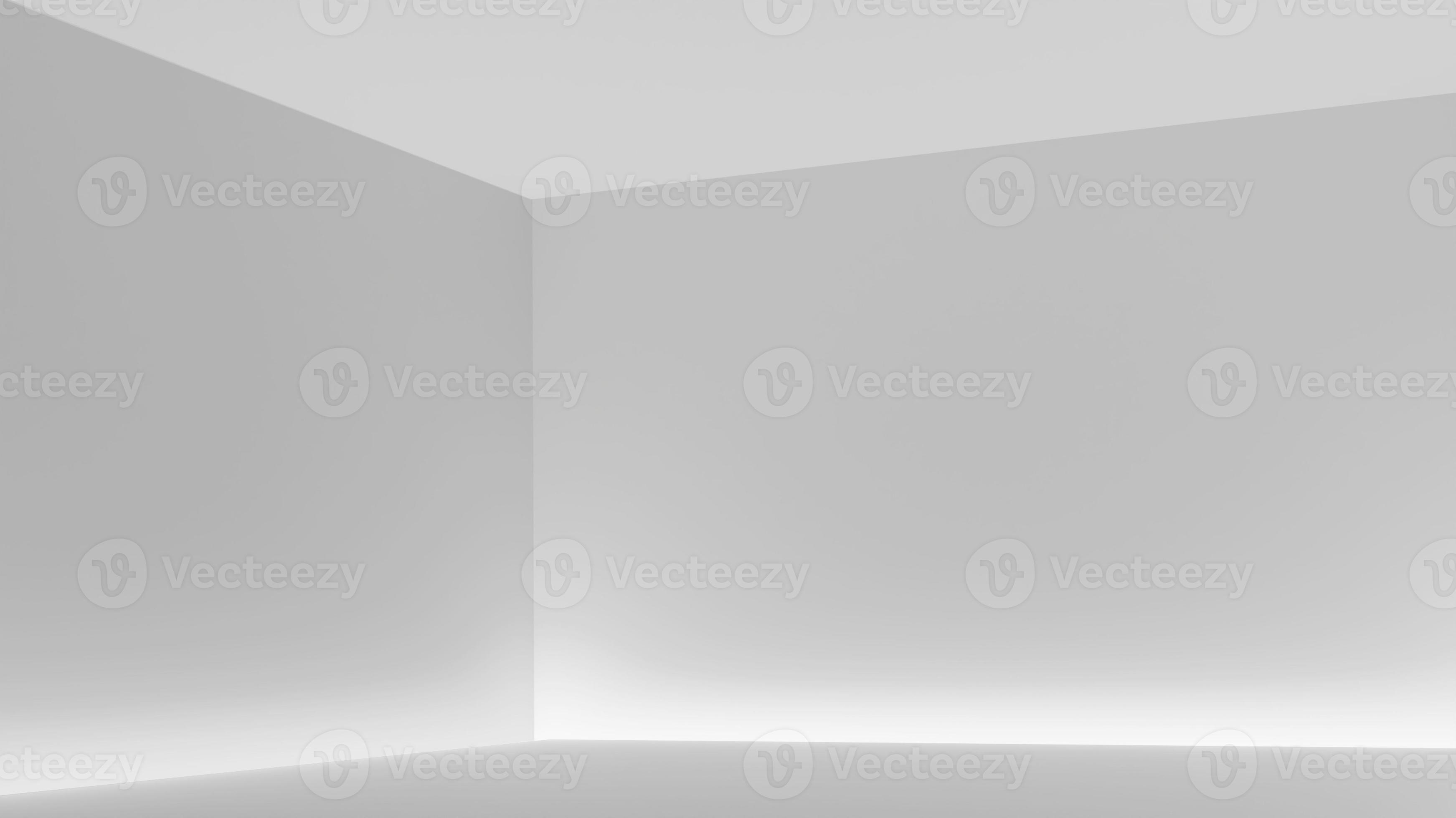 Empty room with white walls, floor and ceiling and with opening in ...