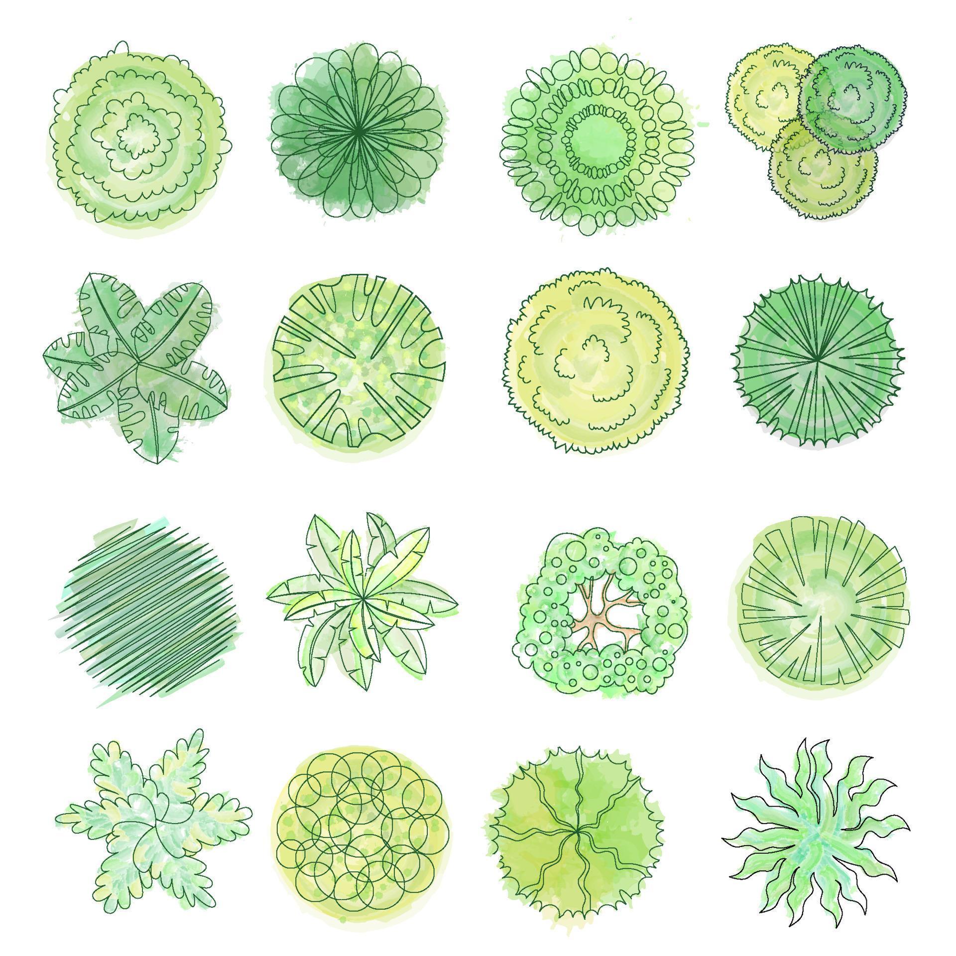 Colorful Architecture Plan Trees 8211336 Vector Art at Vecteezy