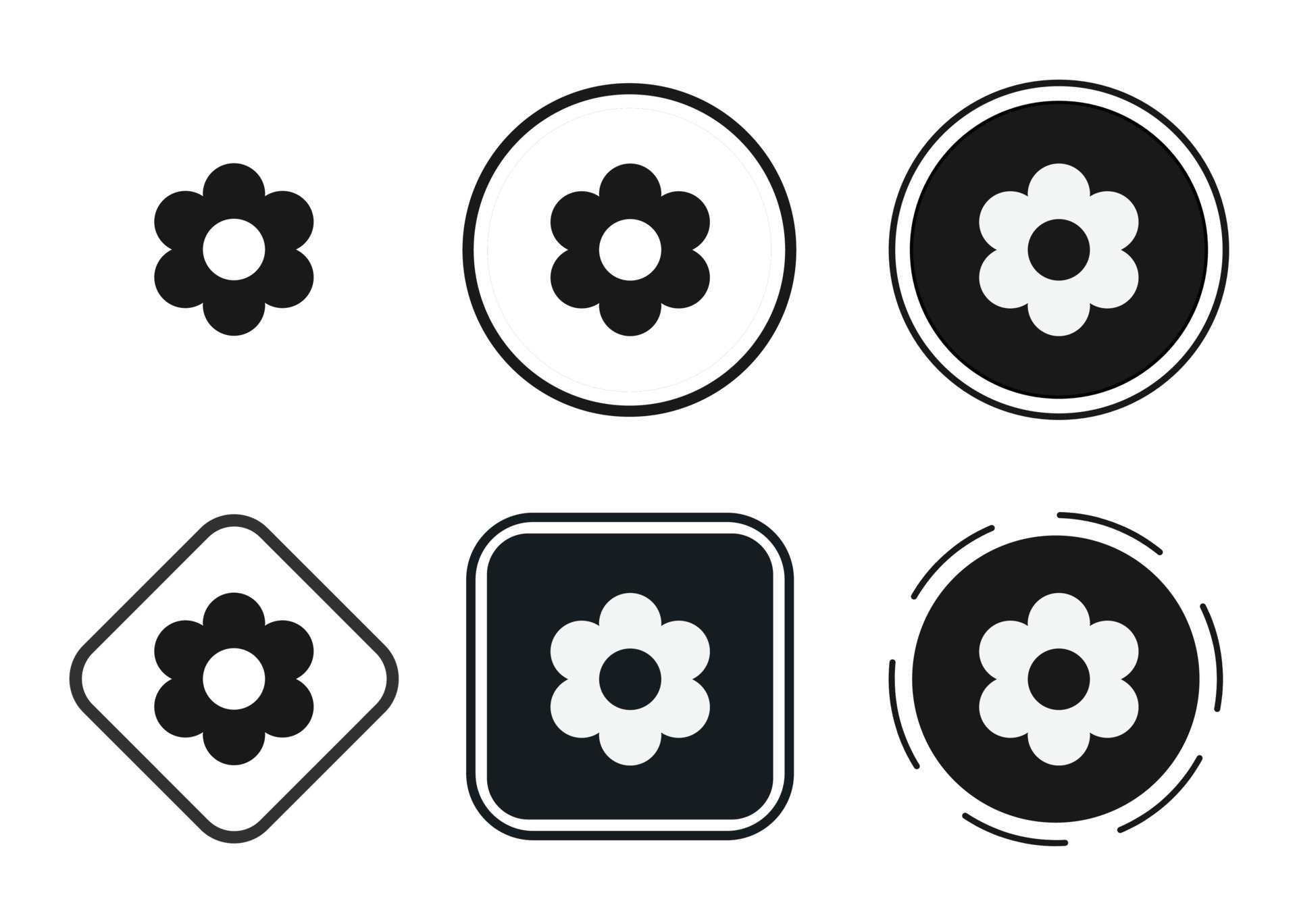 flower icon . web icon set . icons collection flat. Simple vector ...