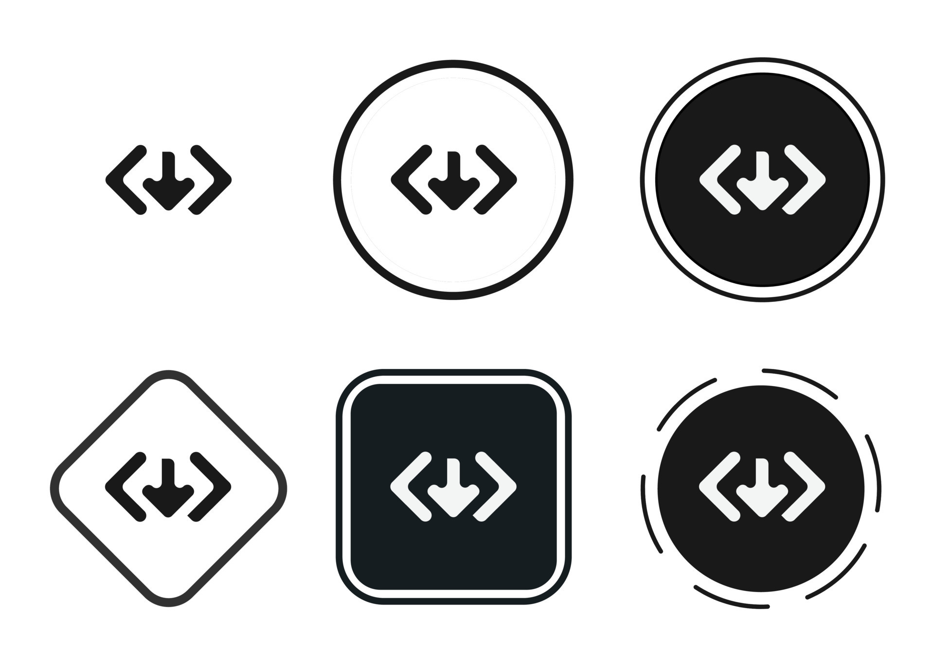 code download icon . web icon set . icons collection flat. Simple ...