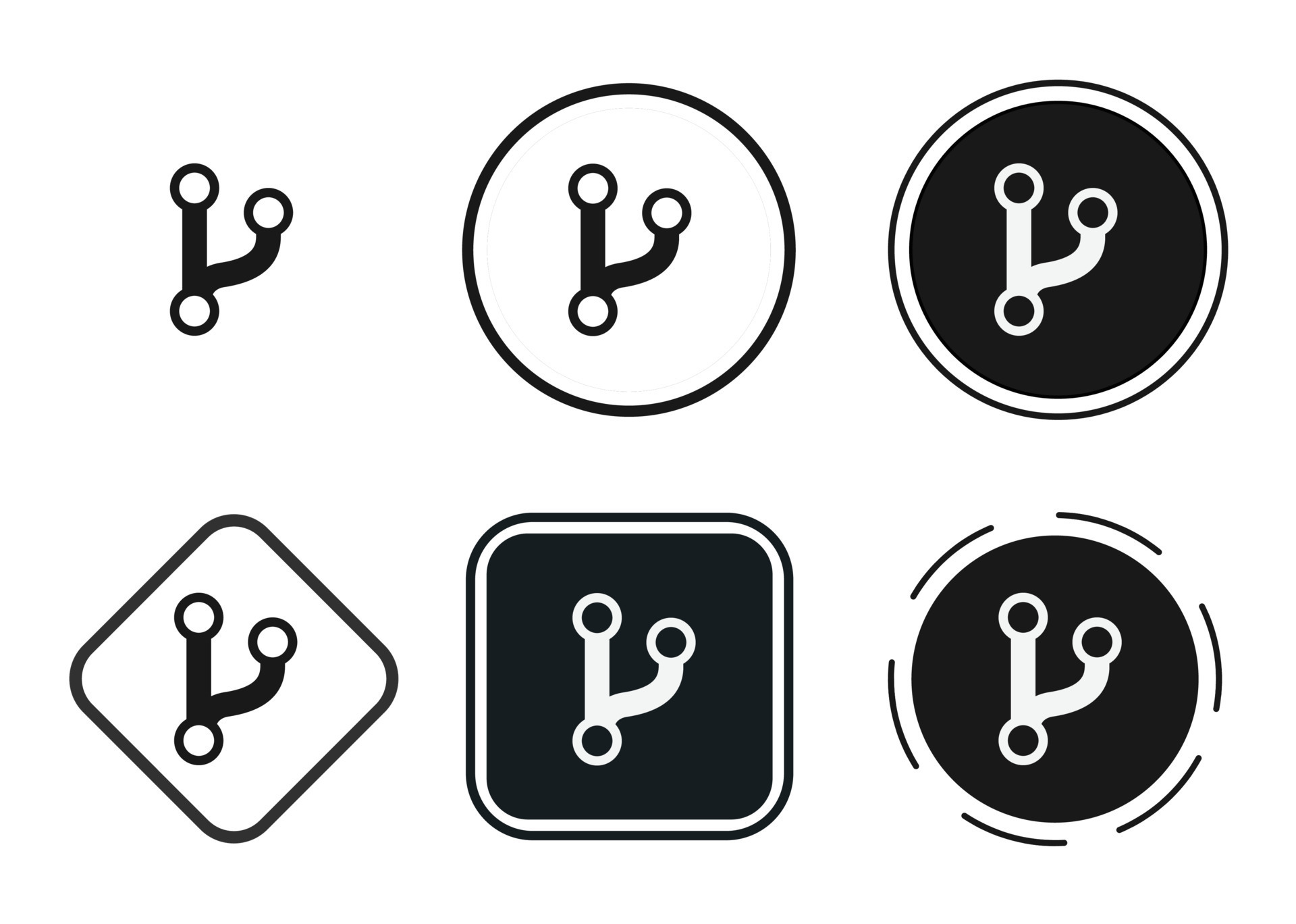git branch icon . web icon set . icons collection flat. Simple vector ...