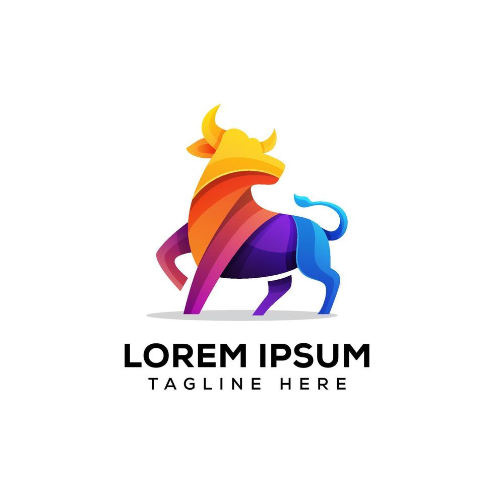 colorful bull logo illustration premium vector 8214504 Vector Art at Vecteezy