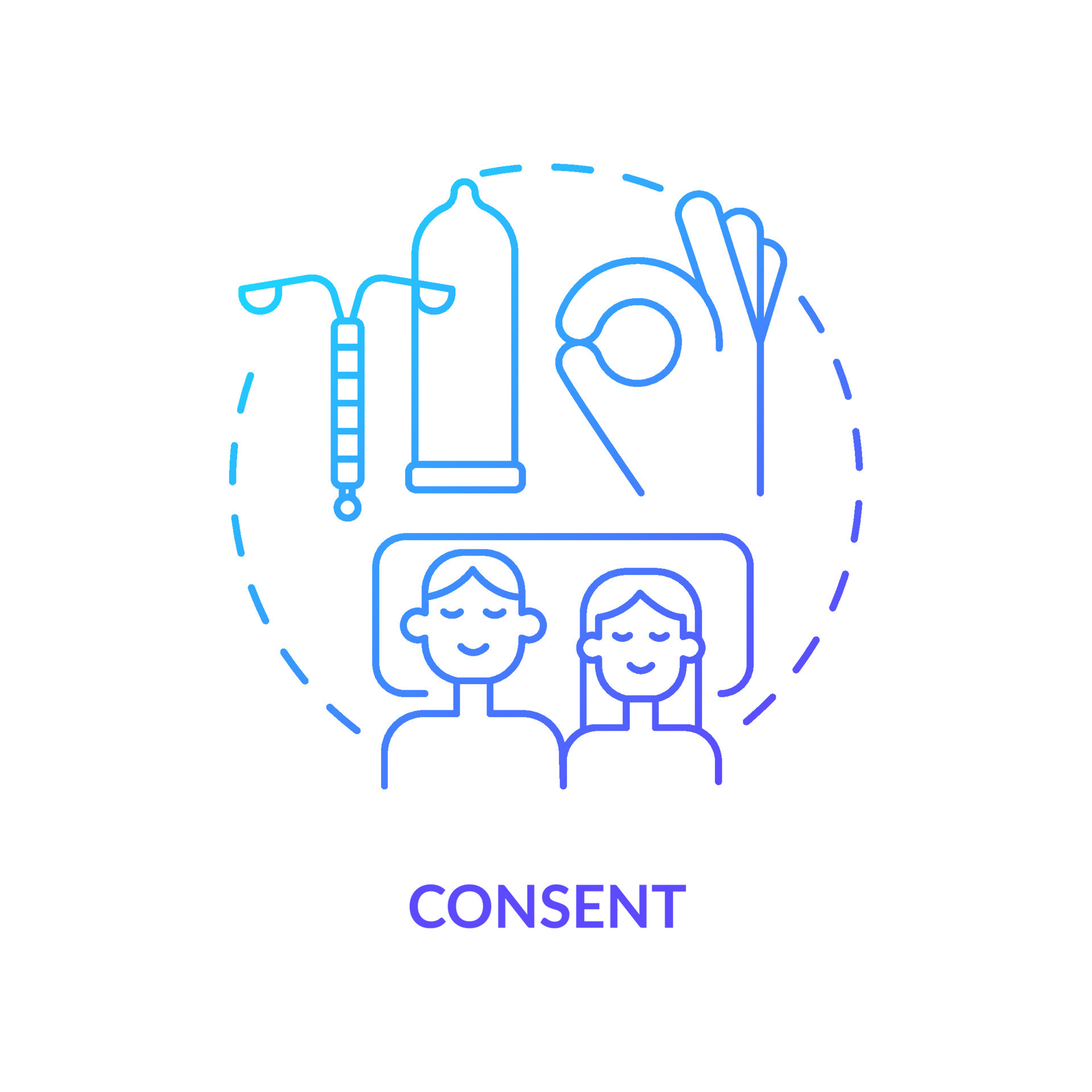 Consent Blue Gradient Concept Icon Foundation Of Healthy Relationships