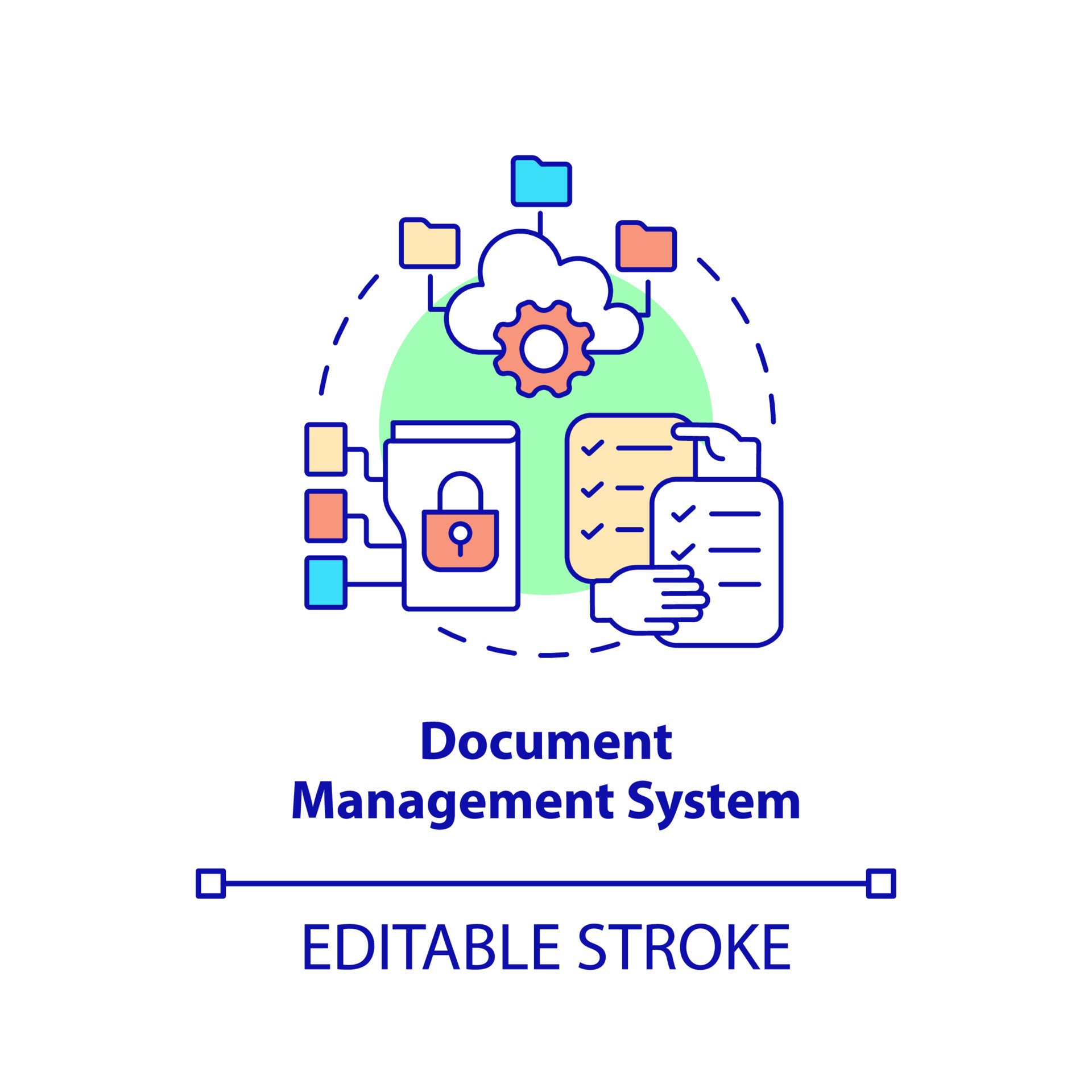 Document management system concept icon. Tool for online workplace ...