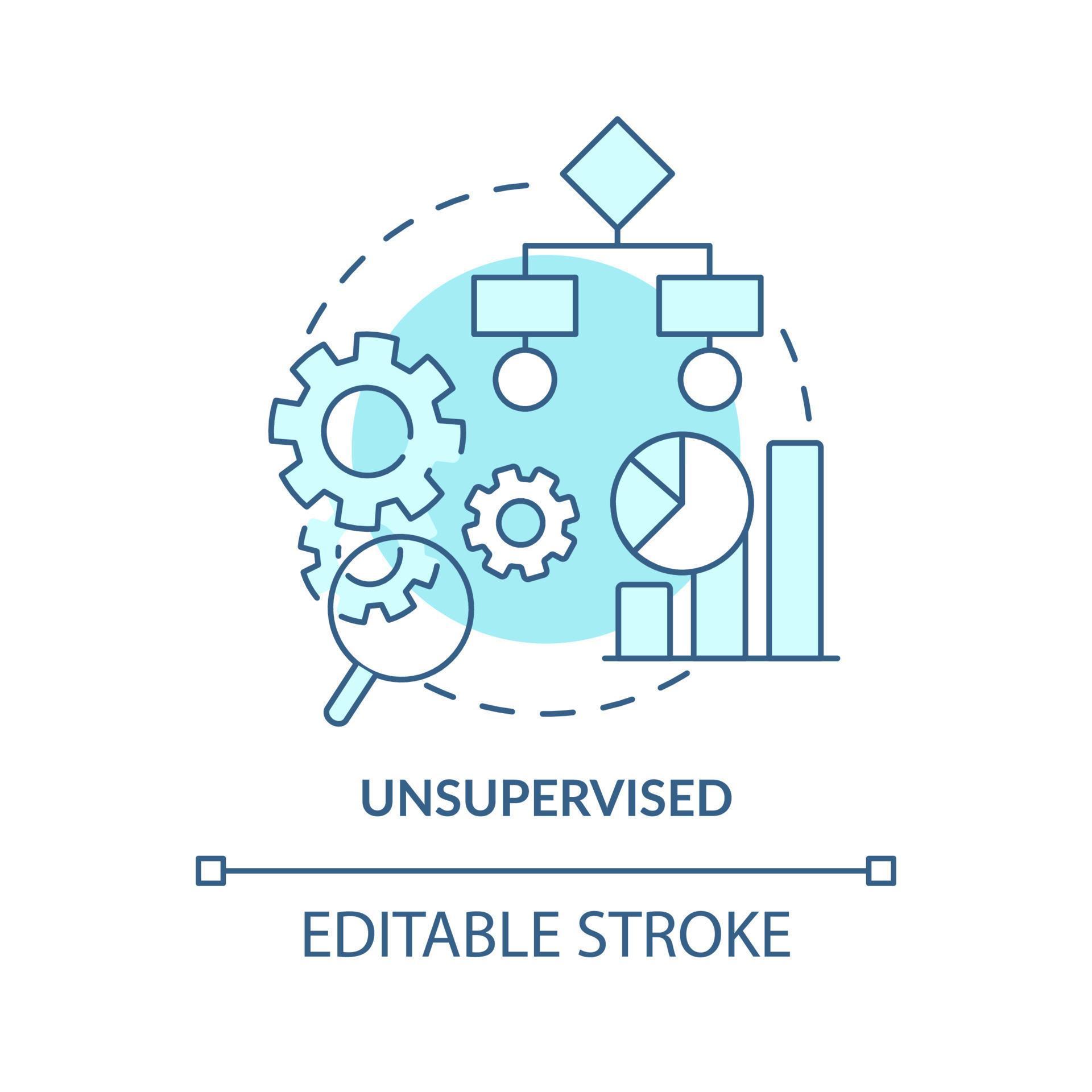 Unsupervised turquoise concept icon. Untagged data. Category of machine ...