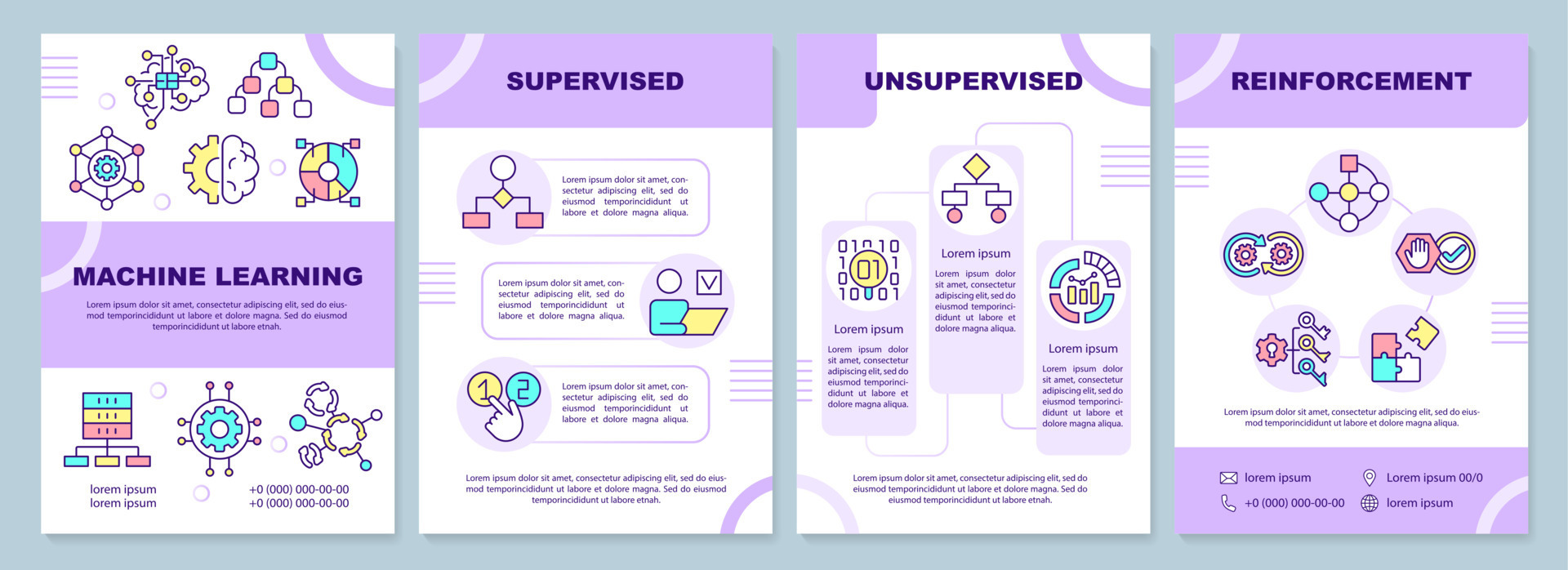 Machine Learning Categories Brochure Template Data Processing Leaflet