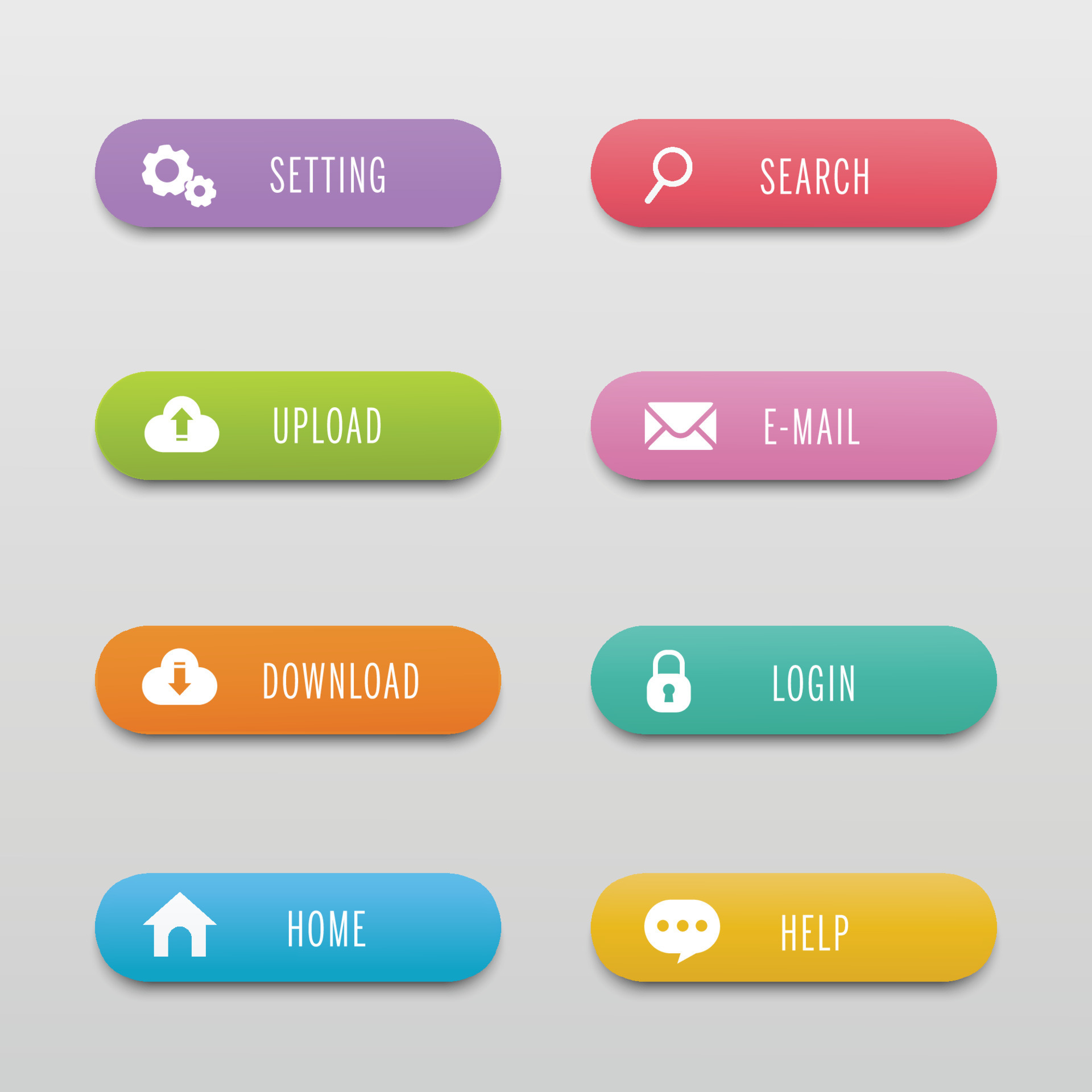 Vector web interface gradient button design element 8216831 Vector Art ...