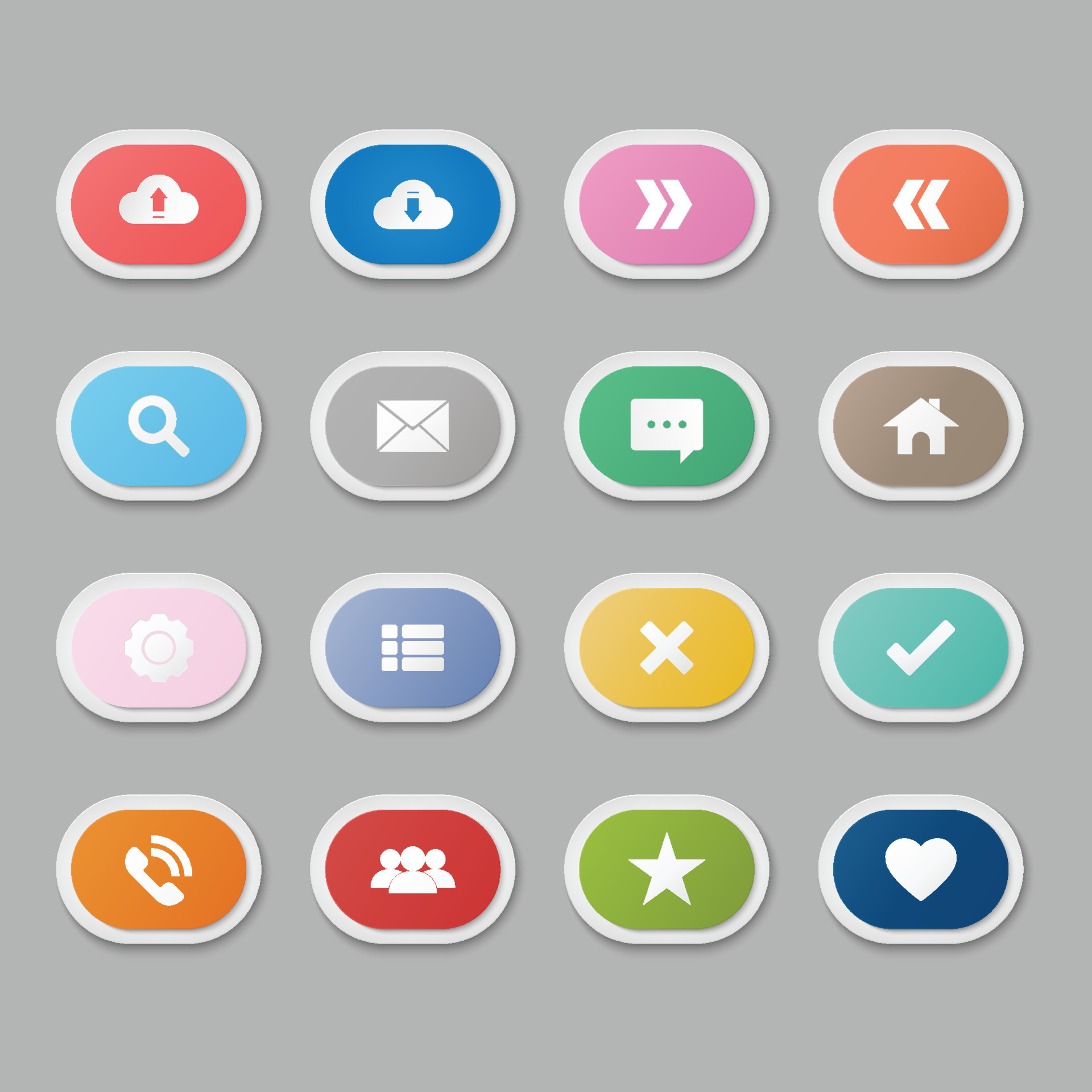 Vector set polygon button icon web design. 8216836 Vector Art at Vecteezy