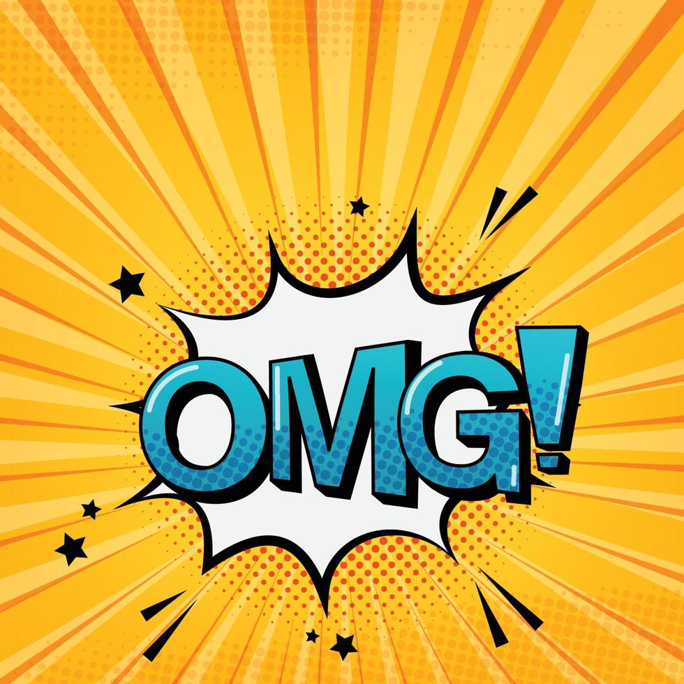 Vector Omg Comic Text Speech Bubble Color Pop Art Style Sound Effect