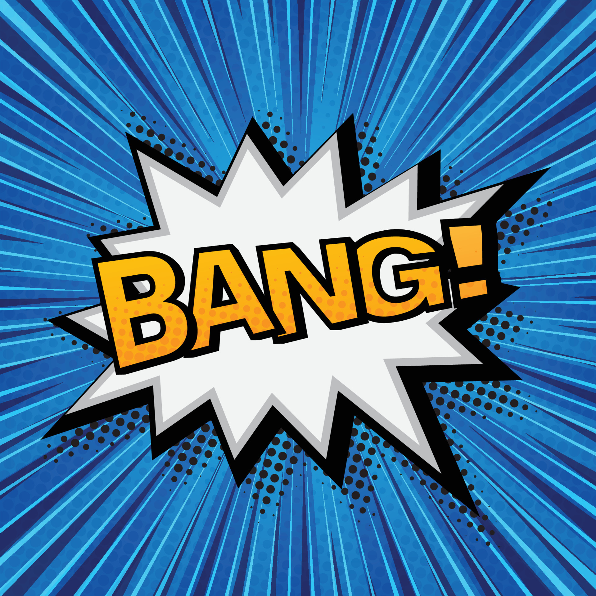 Vector Bang Comic Text Speech Bubble Color Pop Art Style Sound Effect