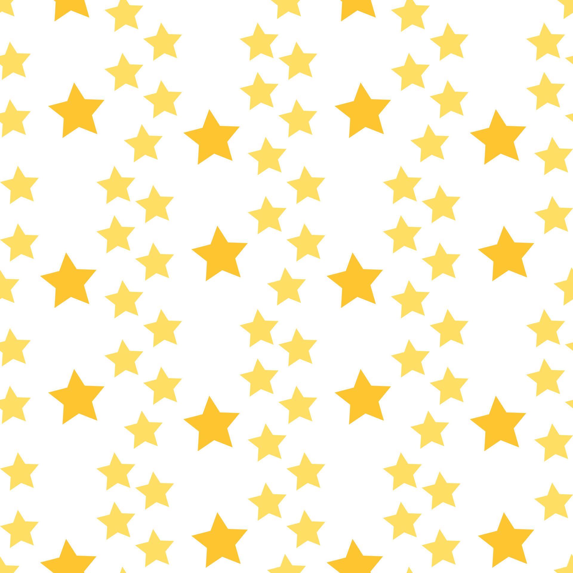Seamless pattern with simple yellow stars on white background. Vector ...