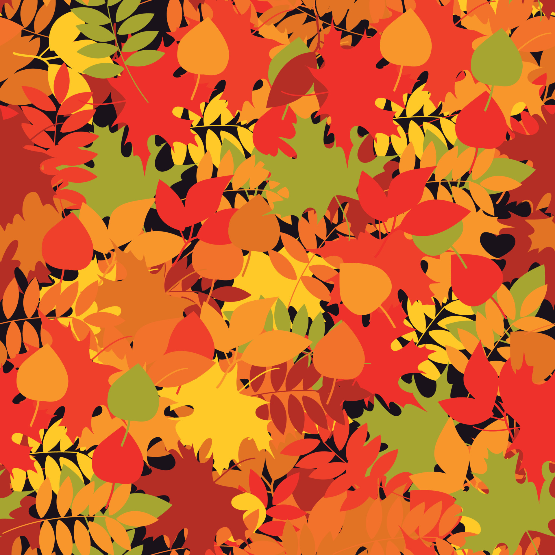 A seamless leaf pattern vector background. 8237193 Vector Art at Vecteezy