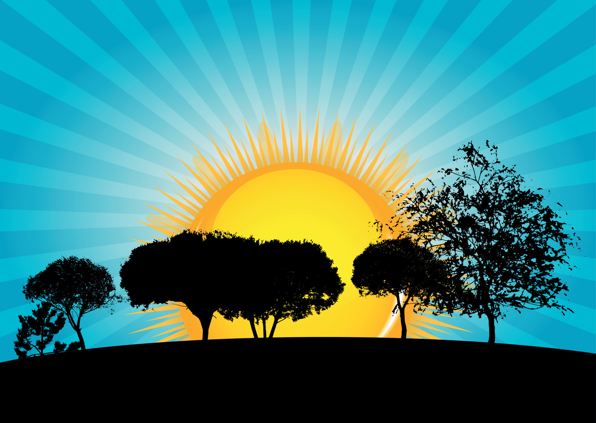 Abstract Silhouette Tree. Vector Illustration. 8237679 Vector Art at ...