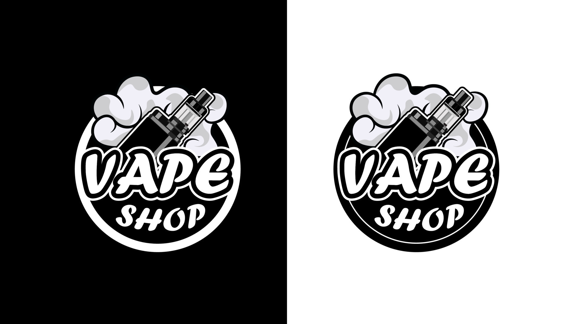 Logotipo Del Emblema De La Tienda De Vape De Estilo Vintage Adecuado