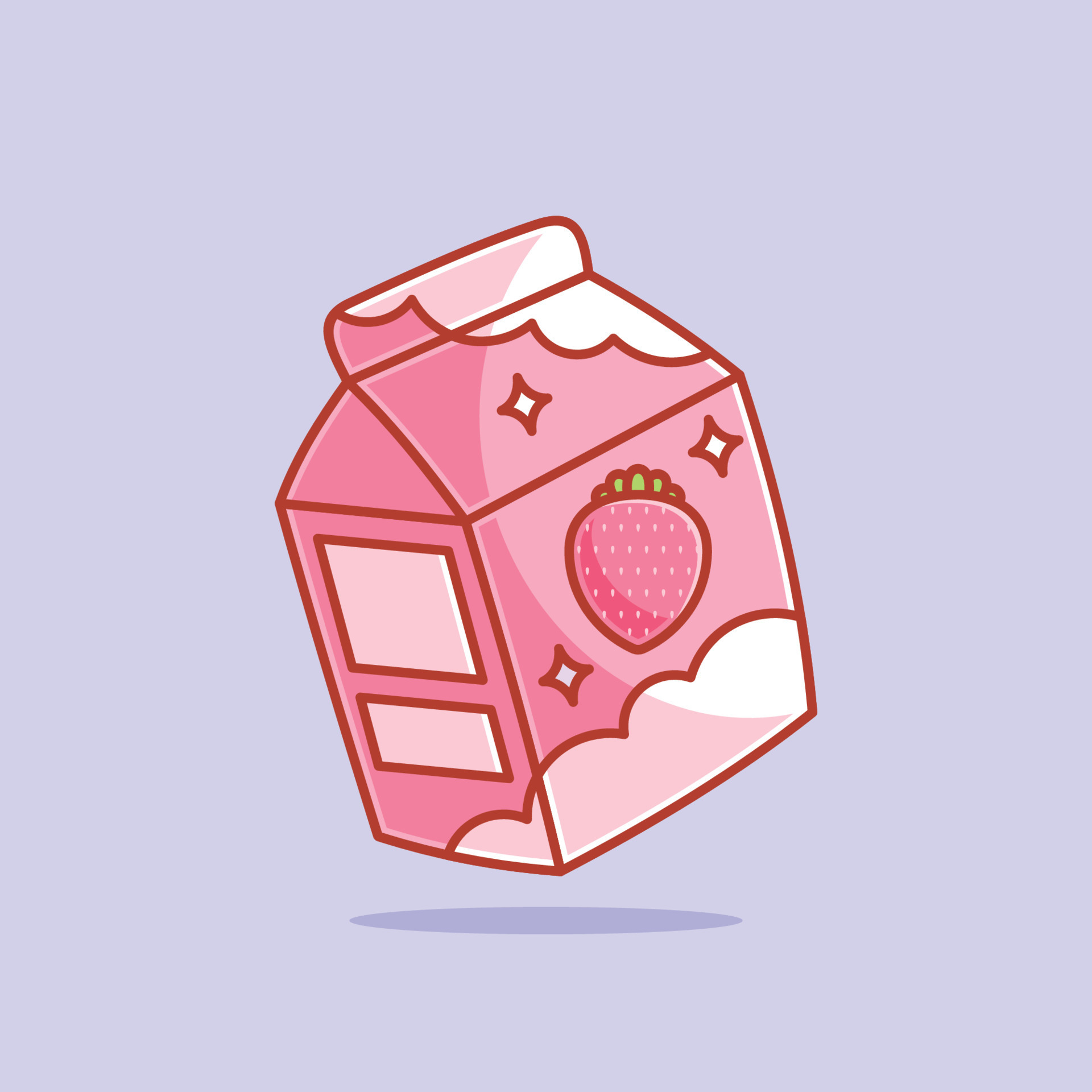 Cute Strawberry Milk Carton Box 8244034 Vector Art At Vecteezy