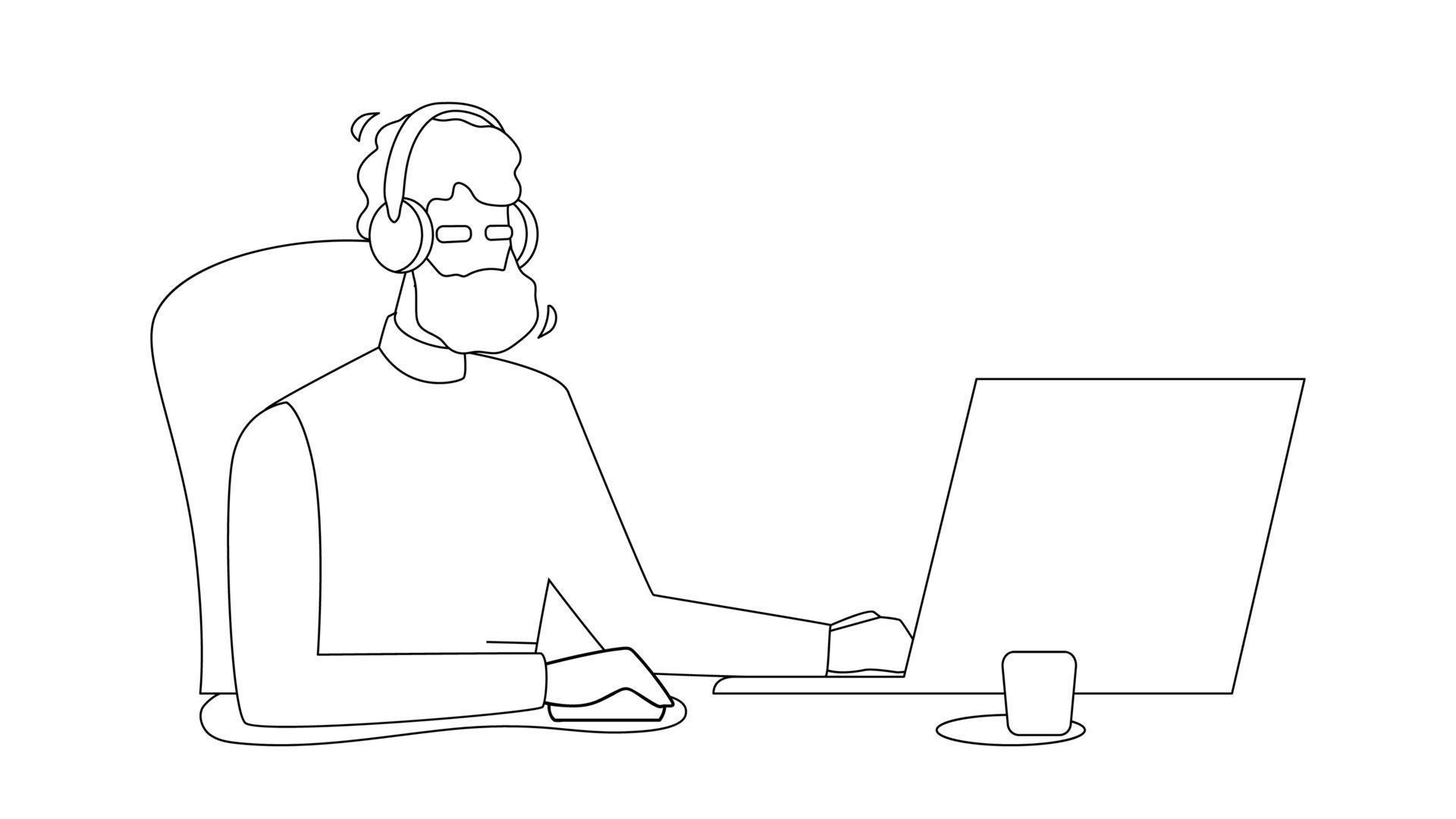 Man Coder Development Programming Computer Vector Illustration 8246334 Vector Art At Vecteezy