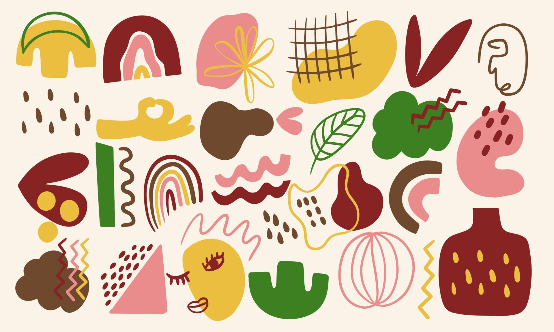 Simple abstract modern and trendy vector collection set shape. 8248159 ...