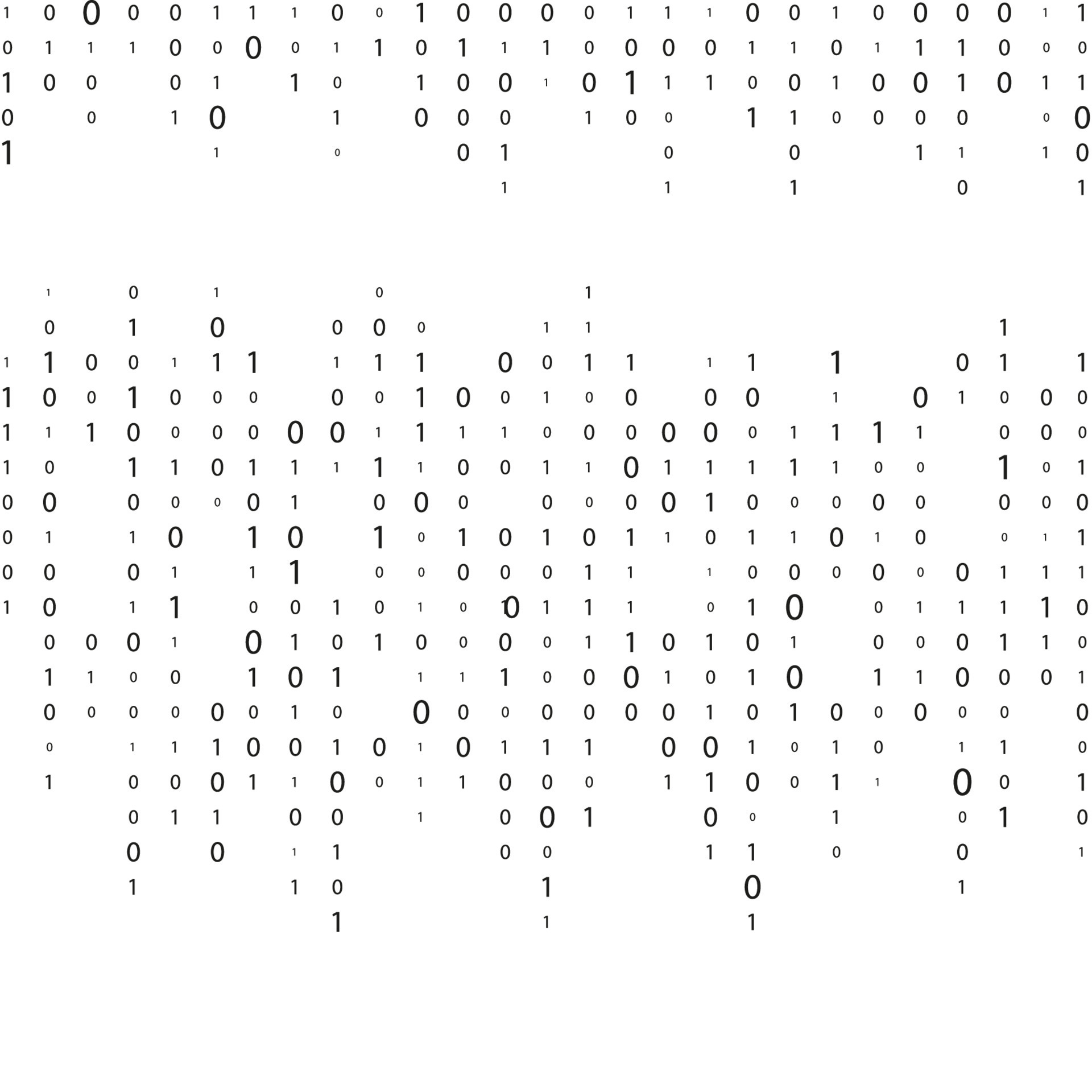 Binary Code Zero One Matrix White Background Beautiful Banner Wallpaper Design Illustration