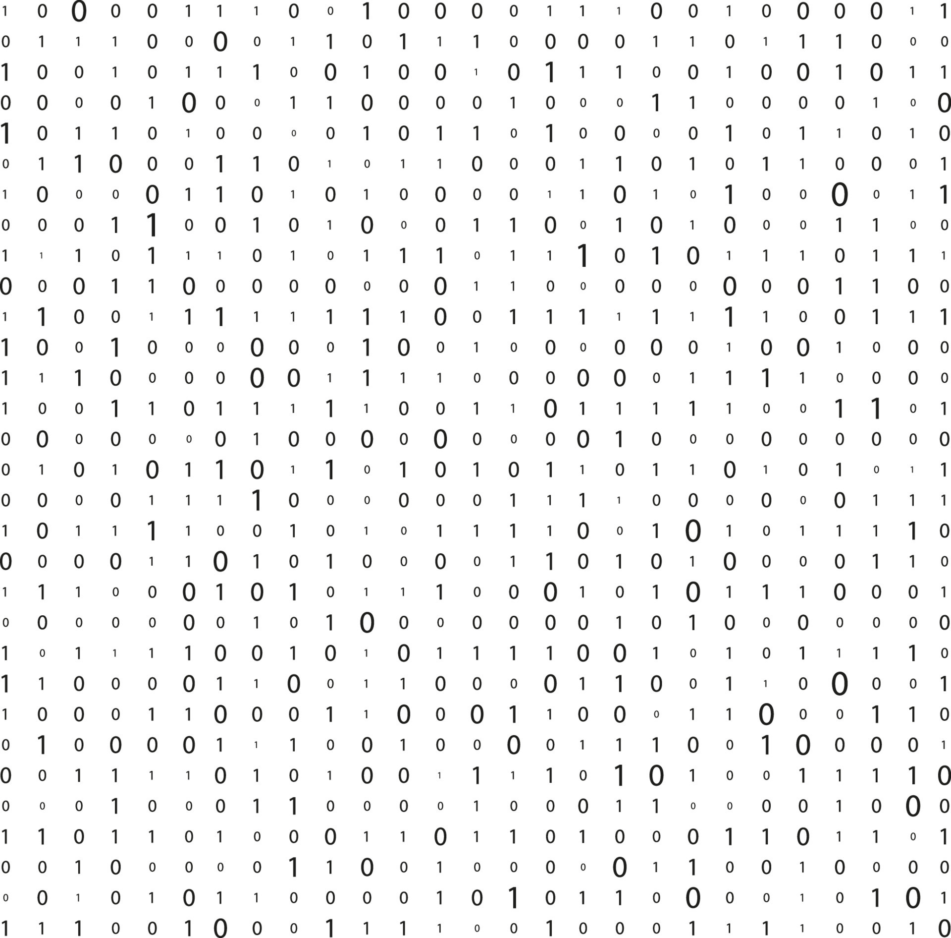 Binary Wallpaper White