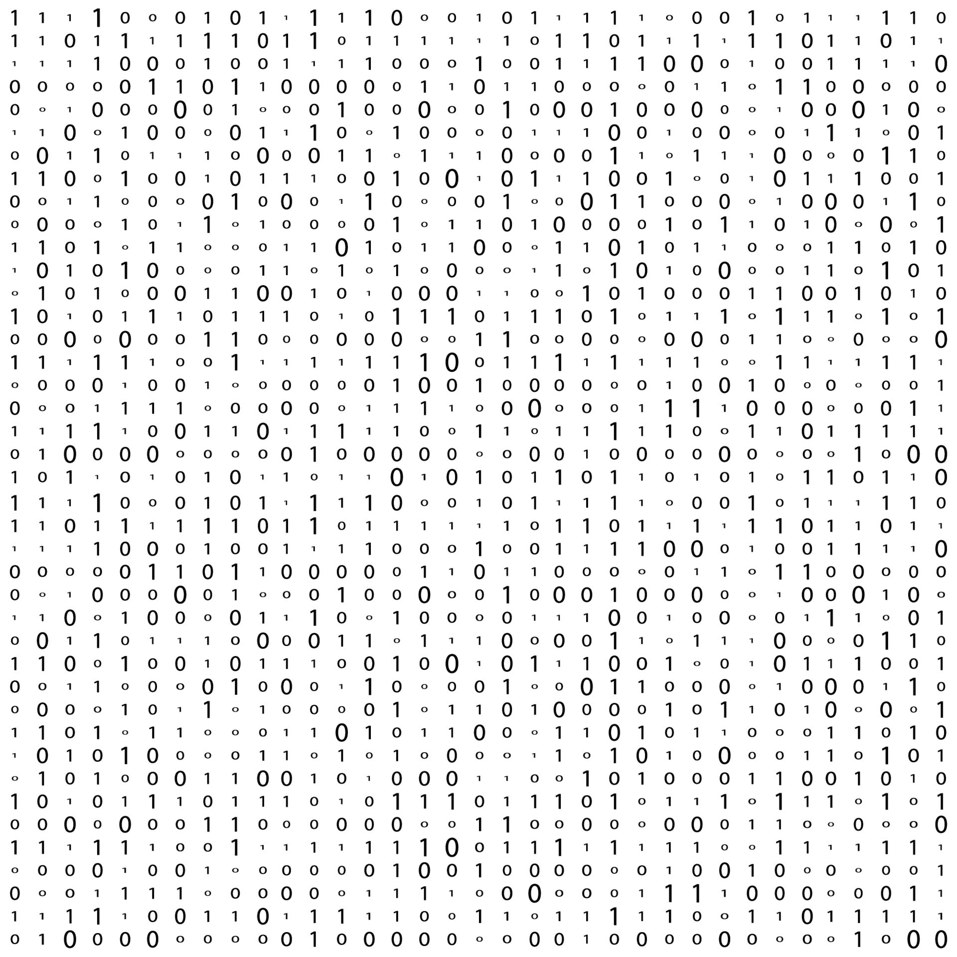 Background With Digits On Screen. binary code zero one matrix white background. banner, pattern ...